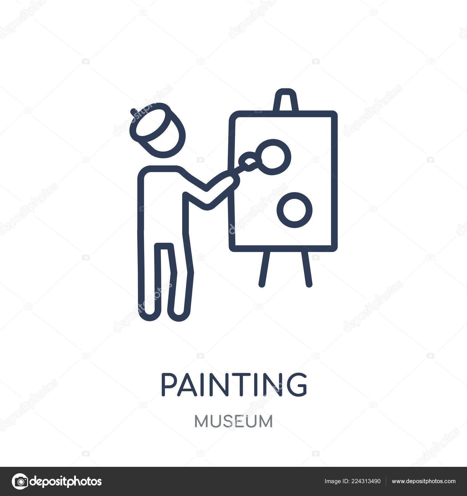 Painting Icon Painting Linear Symbol Design Museum Collection Simple ...