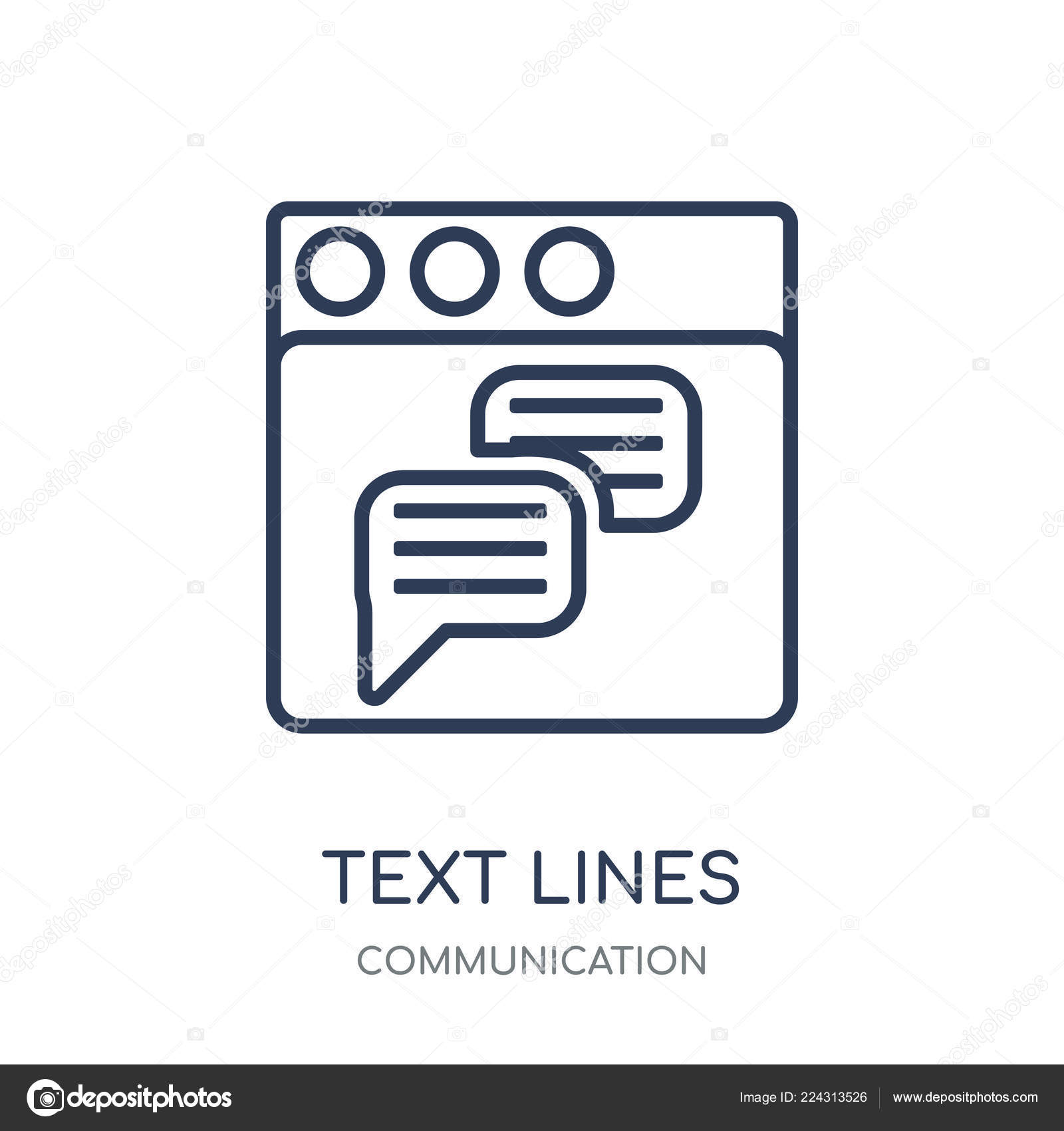 Text Lines Icon Text Lines Linear Symbol Design Communication Collection Stock Vector Image by ...