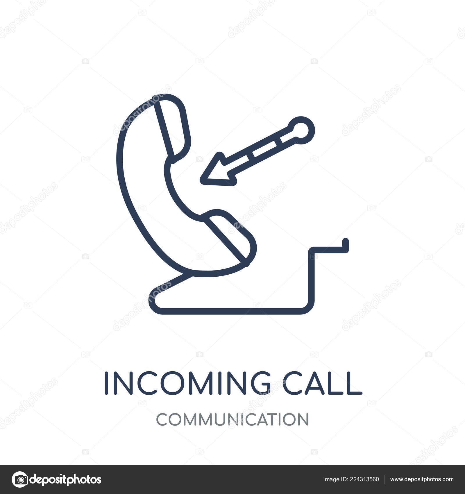 Icono Llamada Entrante Diseño Símbolo Lineal Llamada Entrante Colección ...