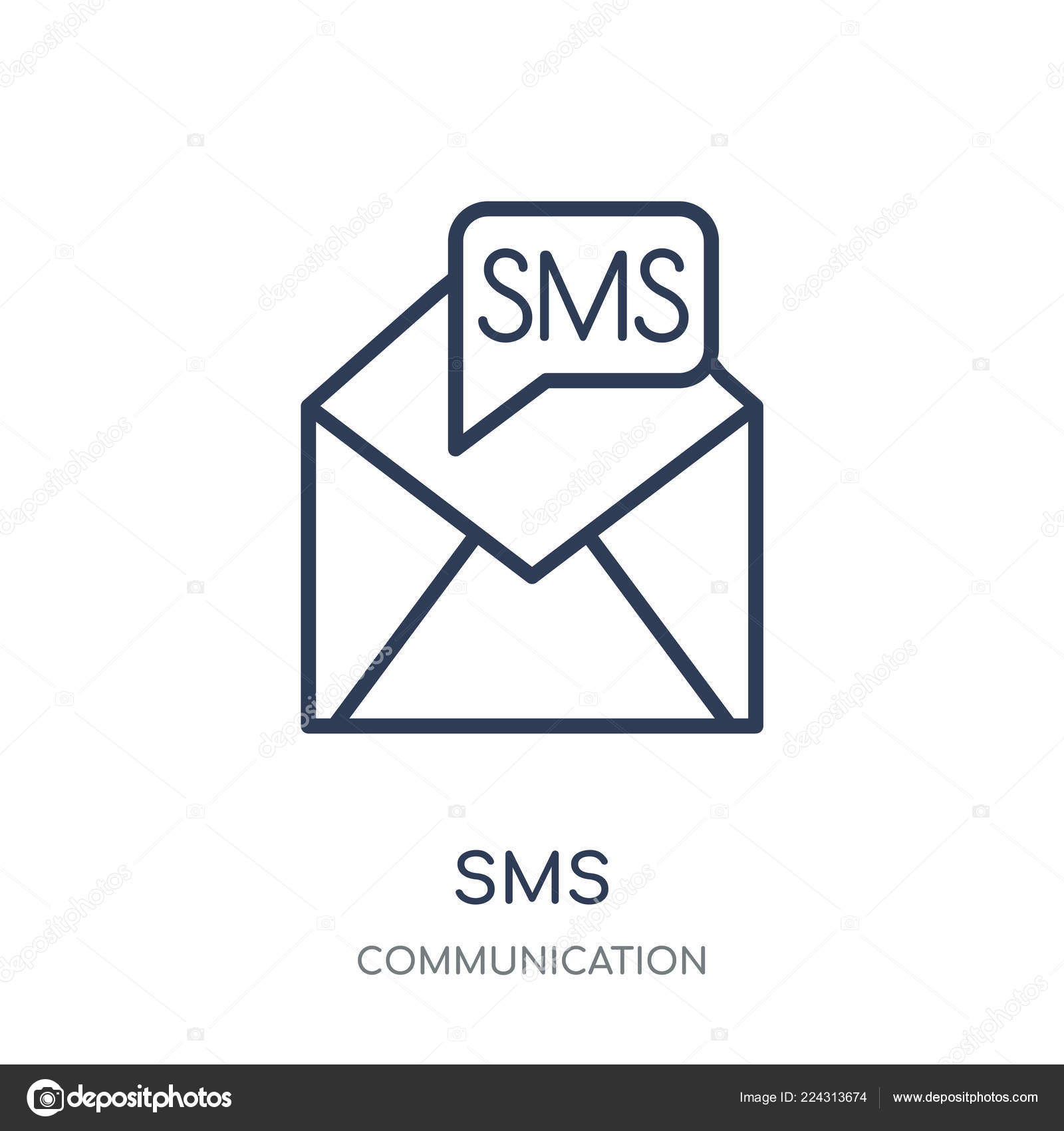 Sms Icon Sms Linear Symbol Design Communication Collection Simple ...