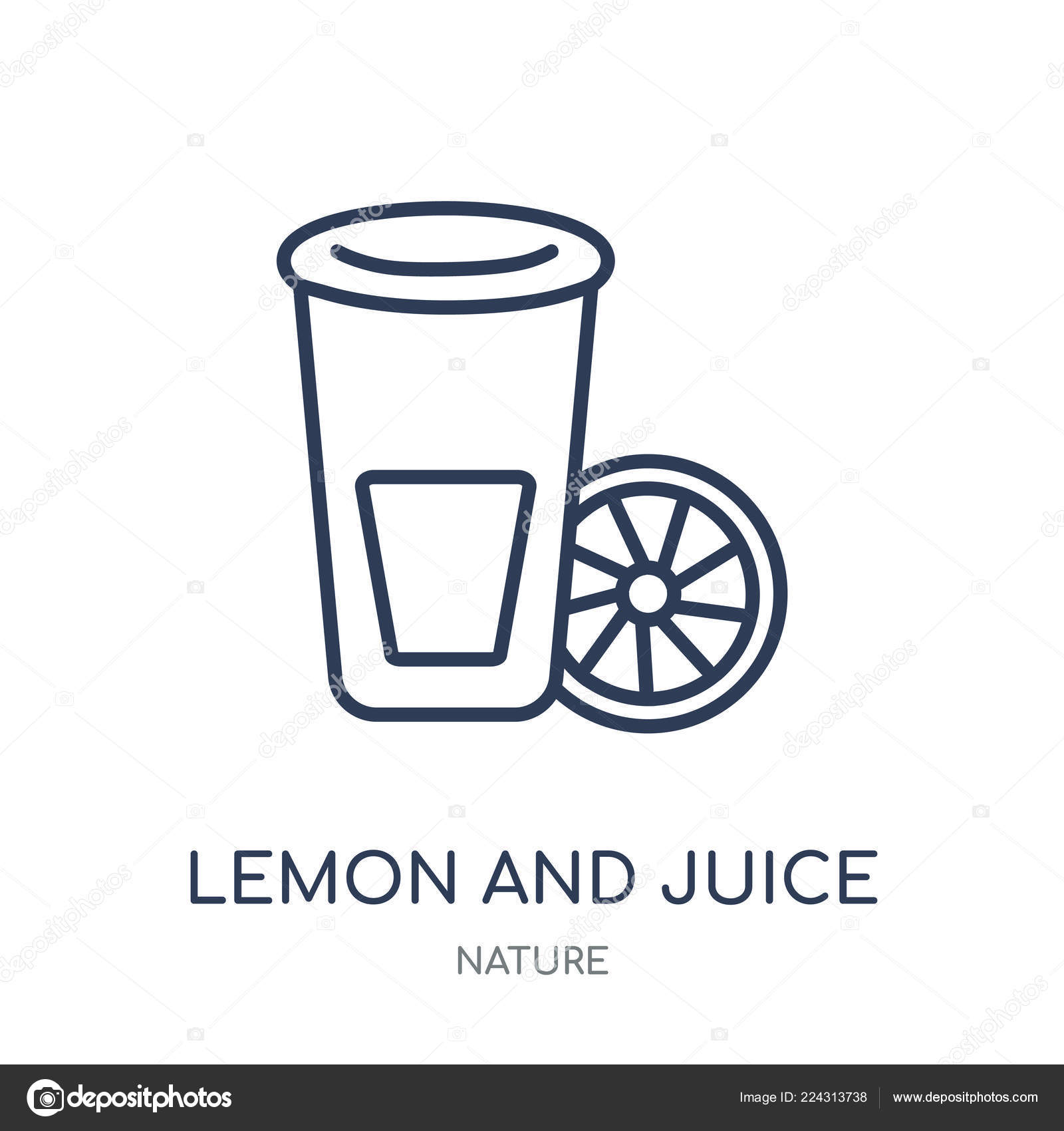 Lemon Juice Drop Out Icon Lemon Juice Drop Out Linear Stock Vector by ...