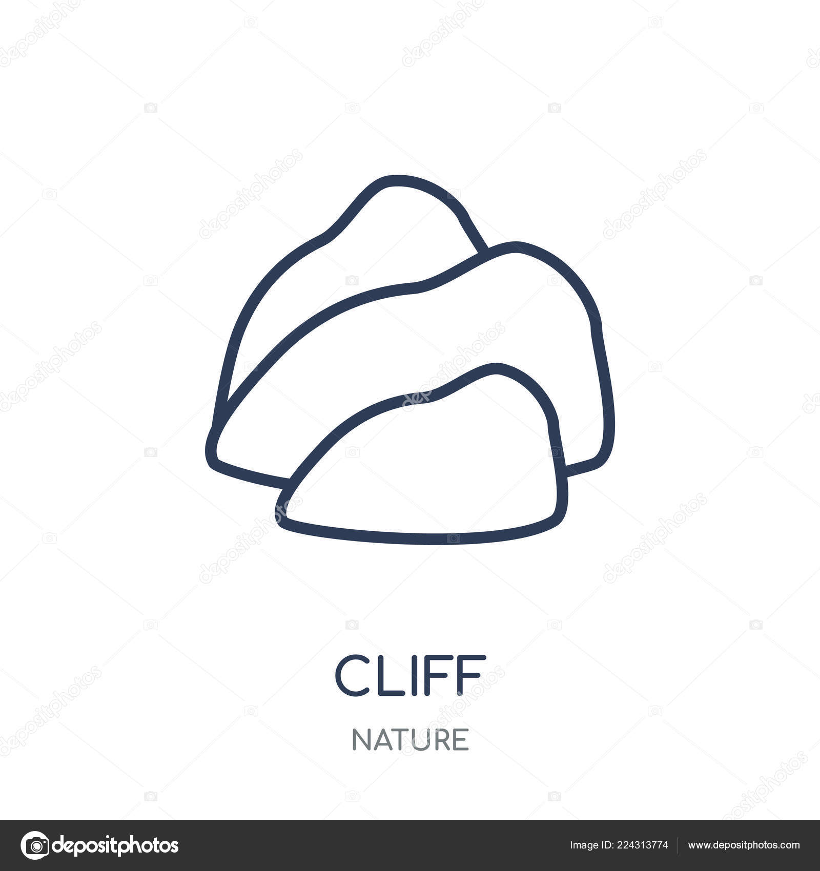 Cliff Icon Cliff Linear Symbol Design Nature Collection Simple Outline ...