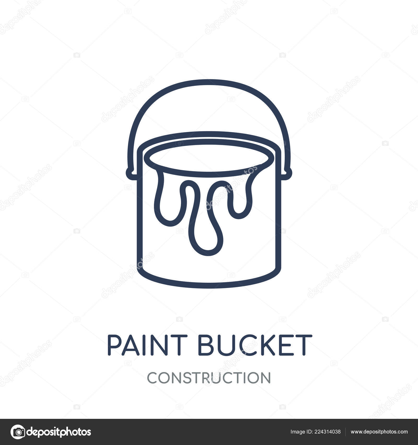 Paint Bucket Icon Paint Bucket Linear Symbol Design Construction ...