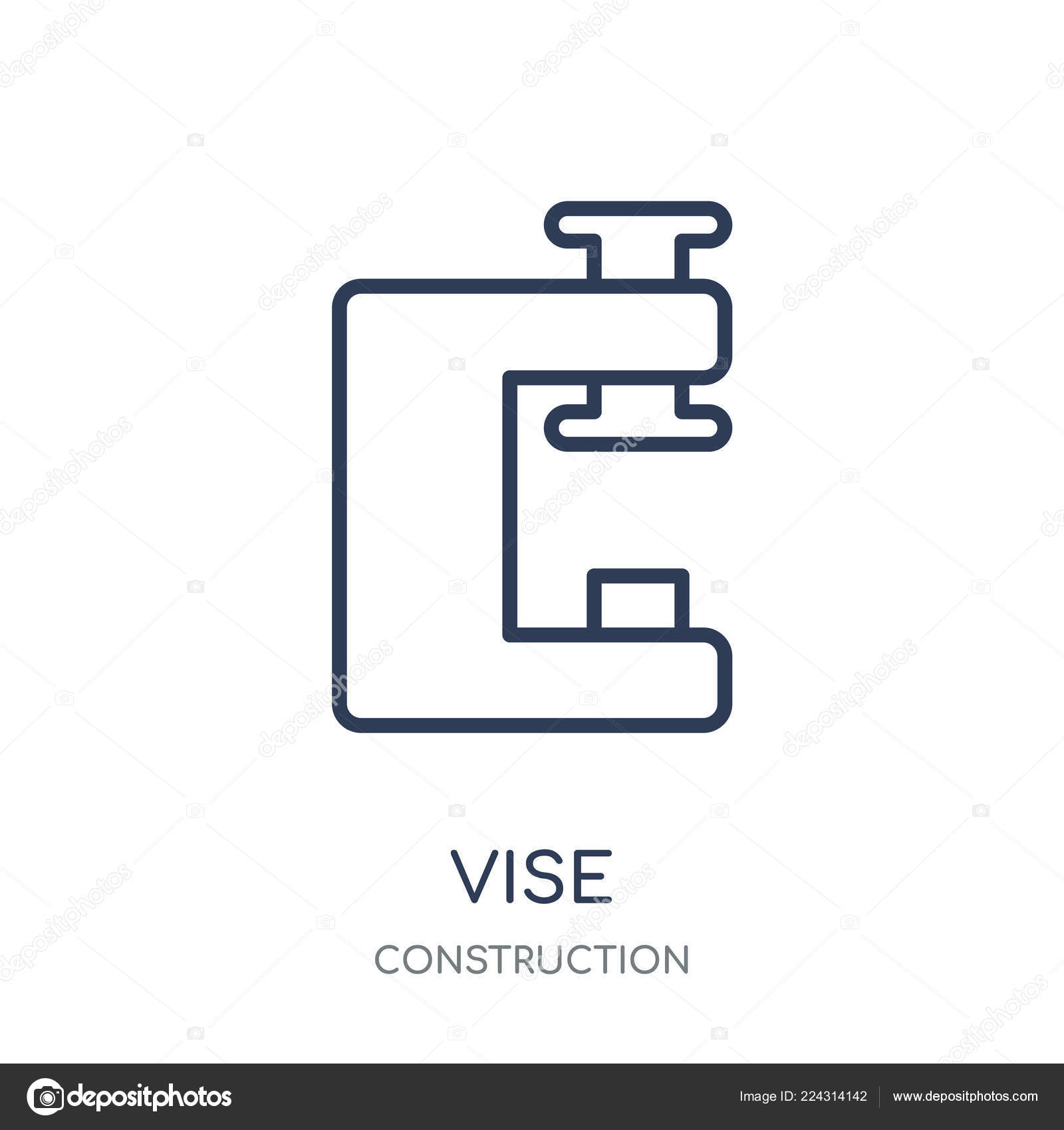 Vise Icon Vise Linear Symbol Design Construction Collection Simple ...