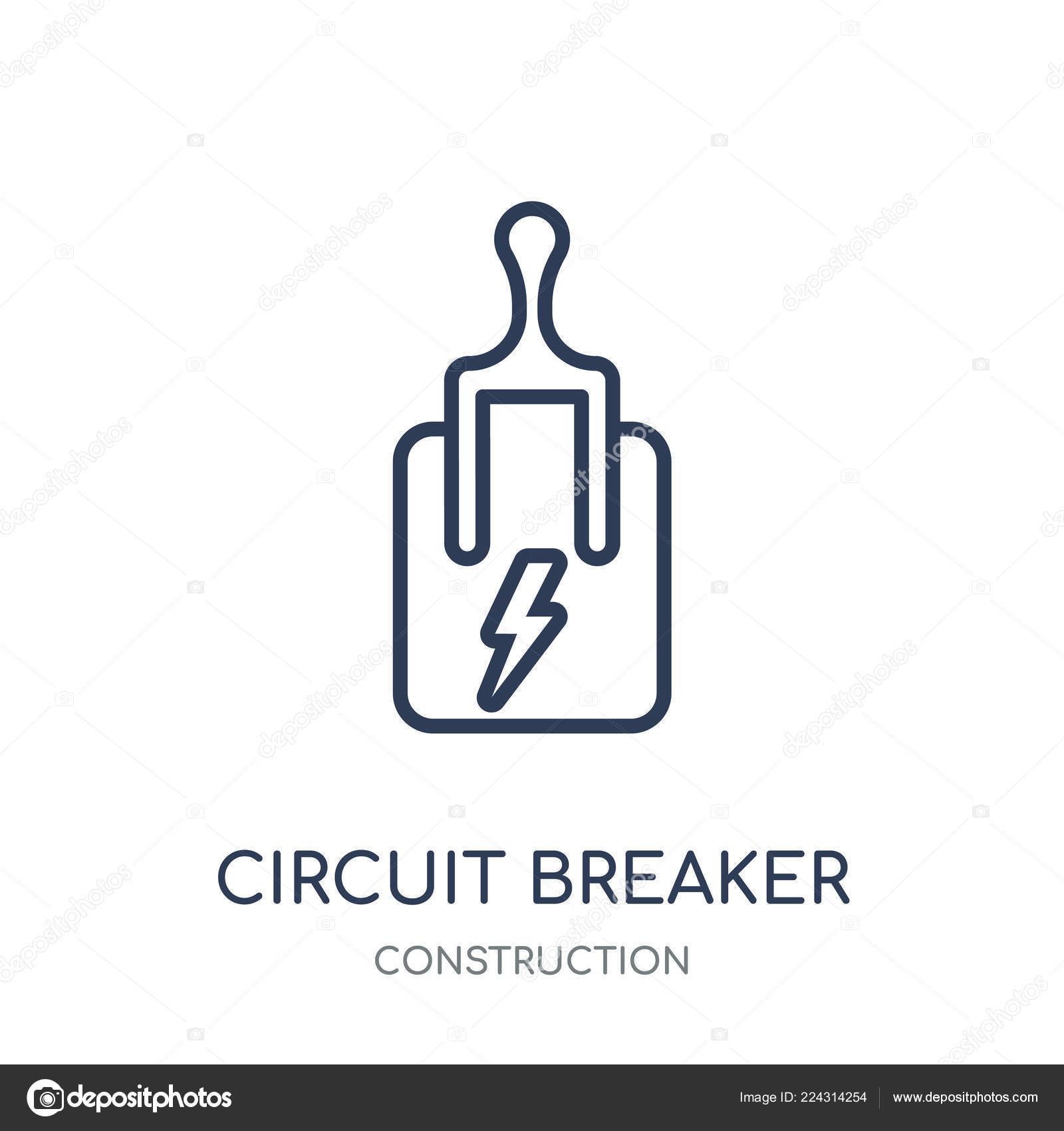 Circuit Breaker Icon Circuit Breaker Linear Symbol Design Construction ... Circuit Breaker Icon Circuit Breaker Linear Symbol Design Construction ...