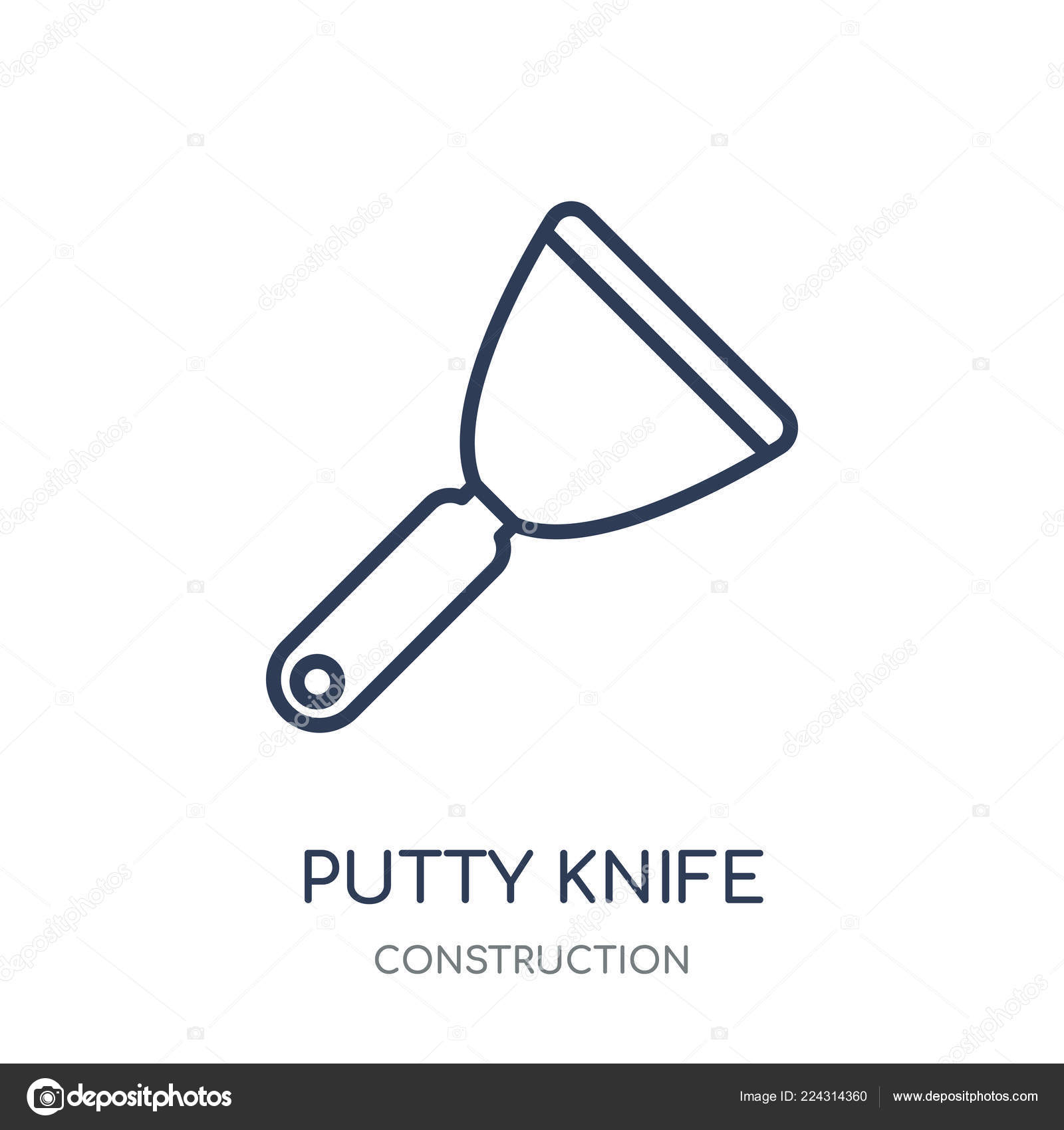Putty Knife Icon Putty Knife Linear Symbol Design Construction ...
