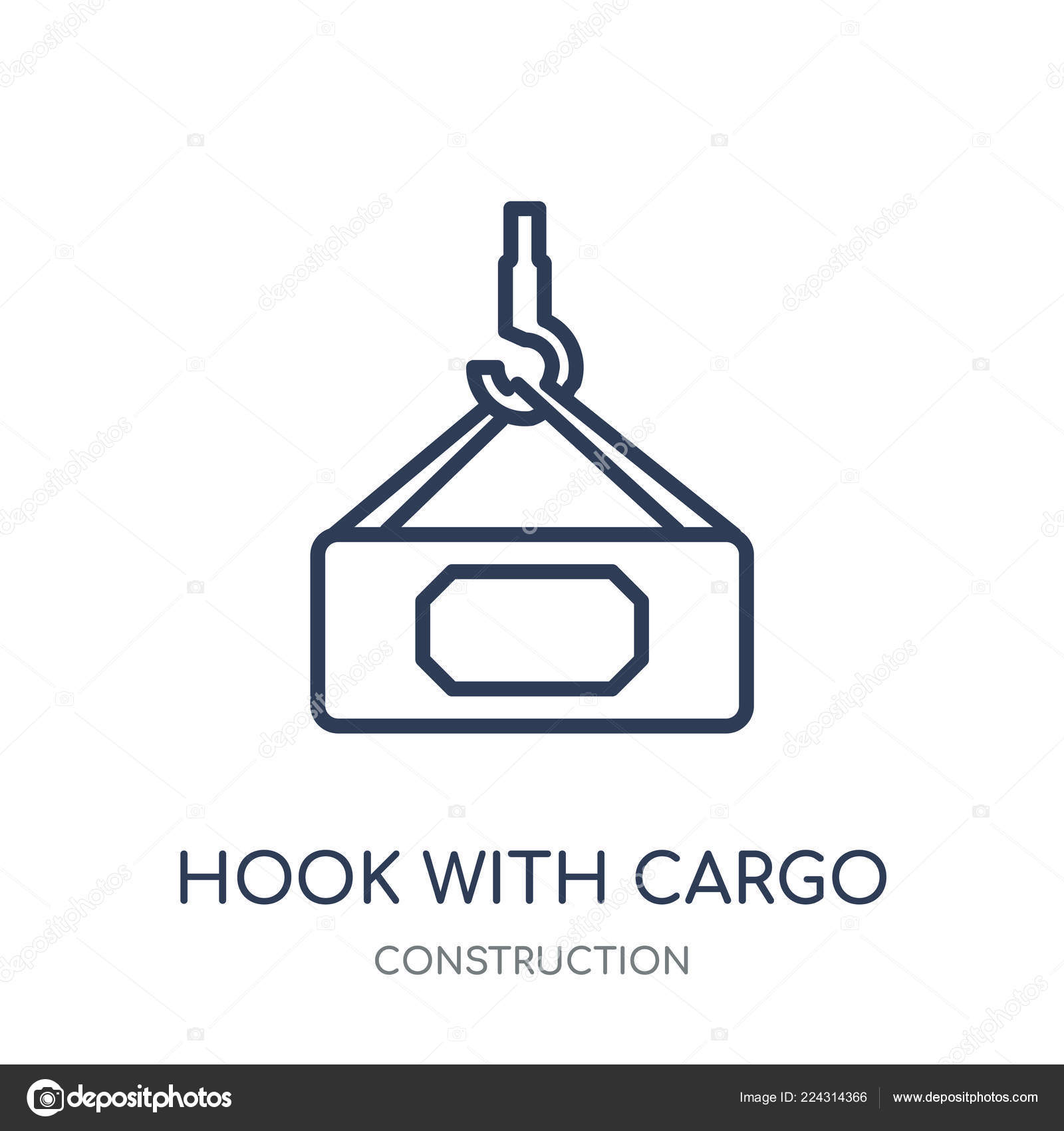 Hook Cargo Icon Hook Cargo Linear Symbol Design Construction Collection ...