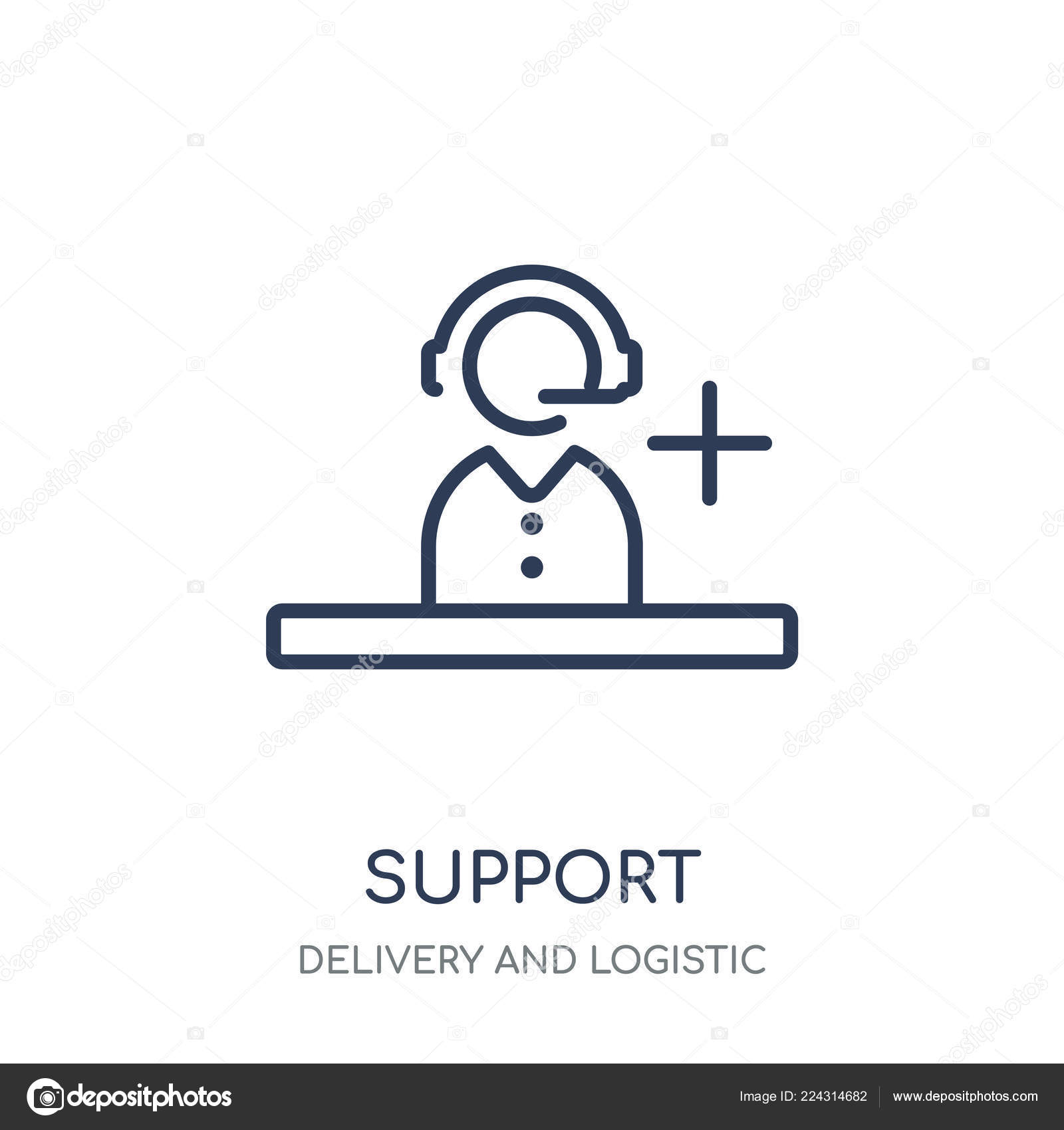 Support Icon Support Linear Symbol Design Delivery Logistic Collection ...