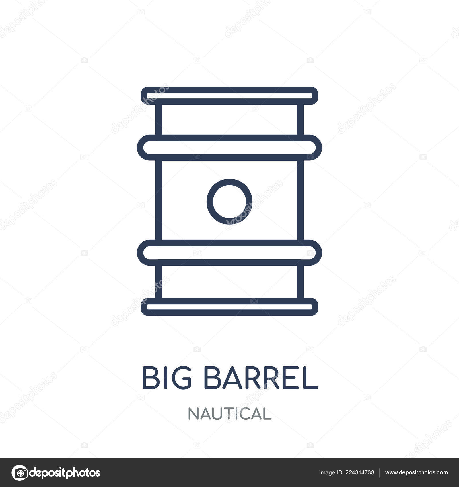 Big Barrel Icon Big Barrel Linear Symbol Design Nautical Collection ...
