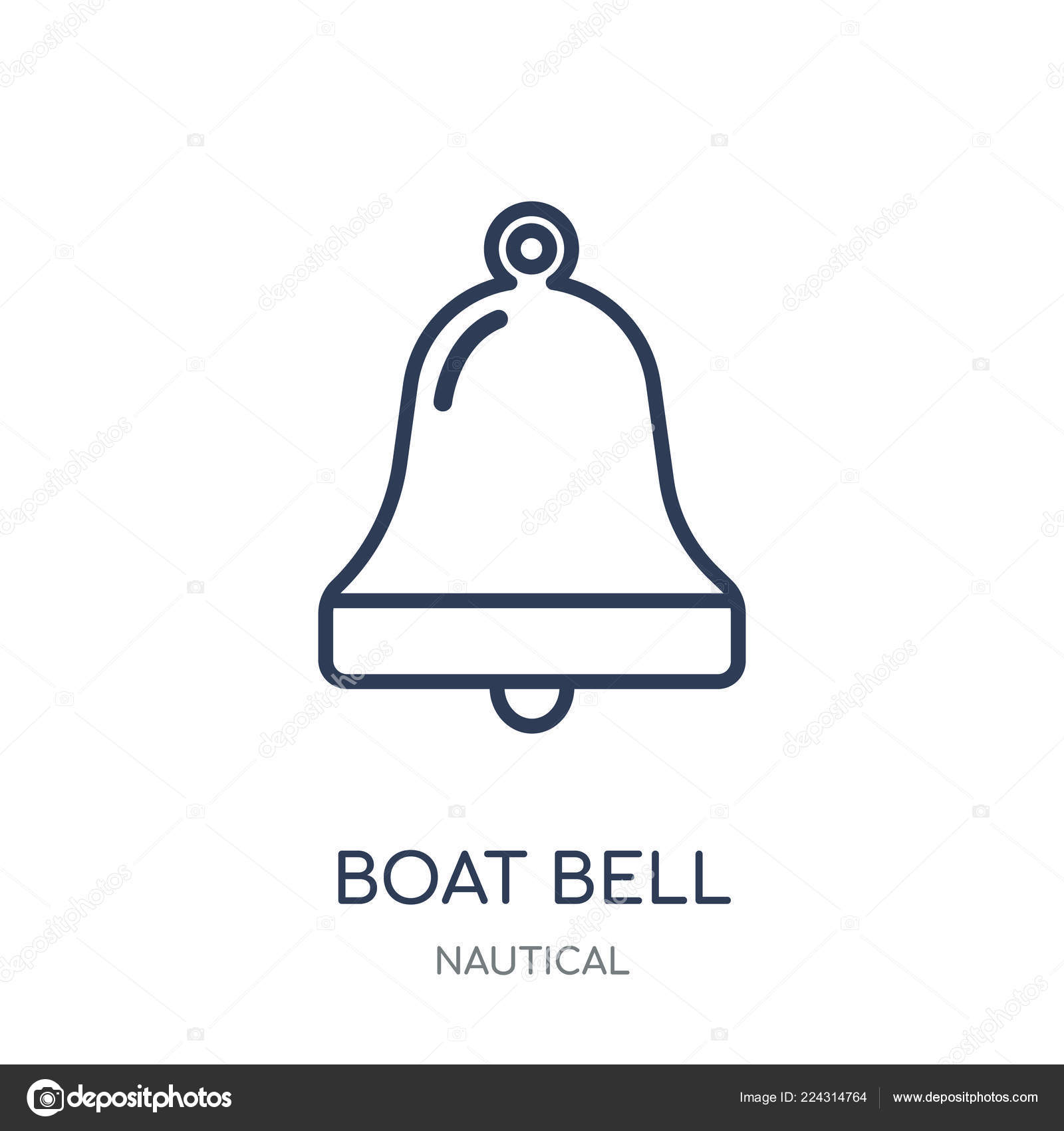 Boat Bell Icon Boat Bell Linear Symbol Design Nautical Collection Stock ...