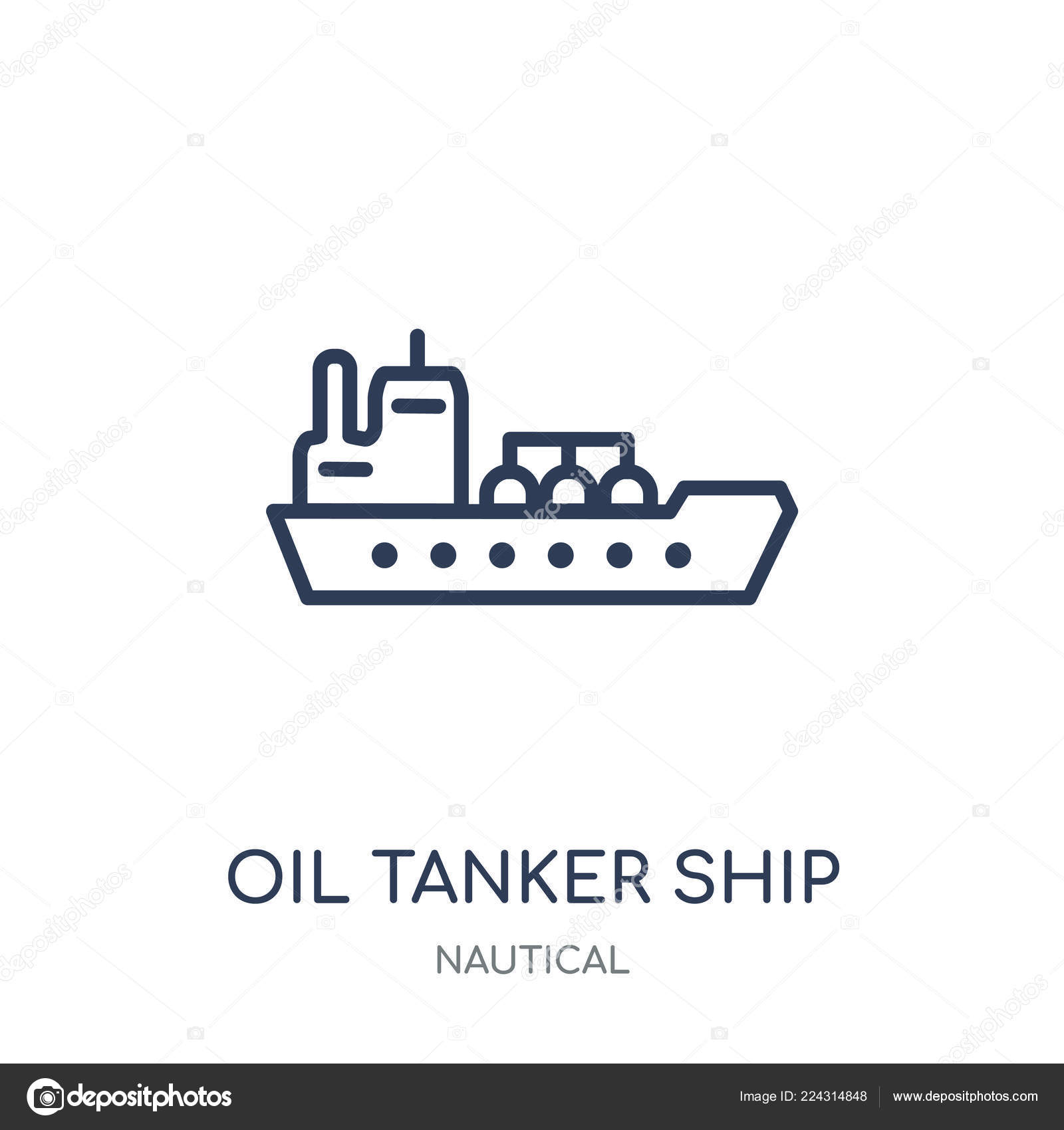 Oil Tanker Ship Icon Oil Tanker Ship Linear Symbol Design Stock Vector ...
