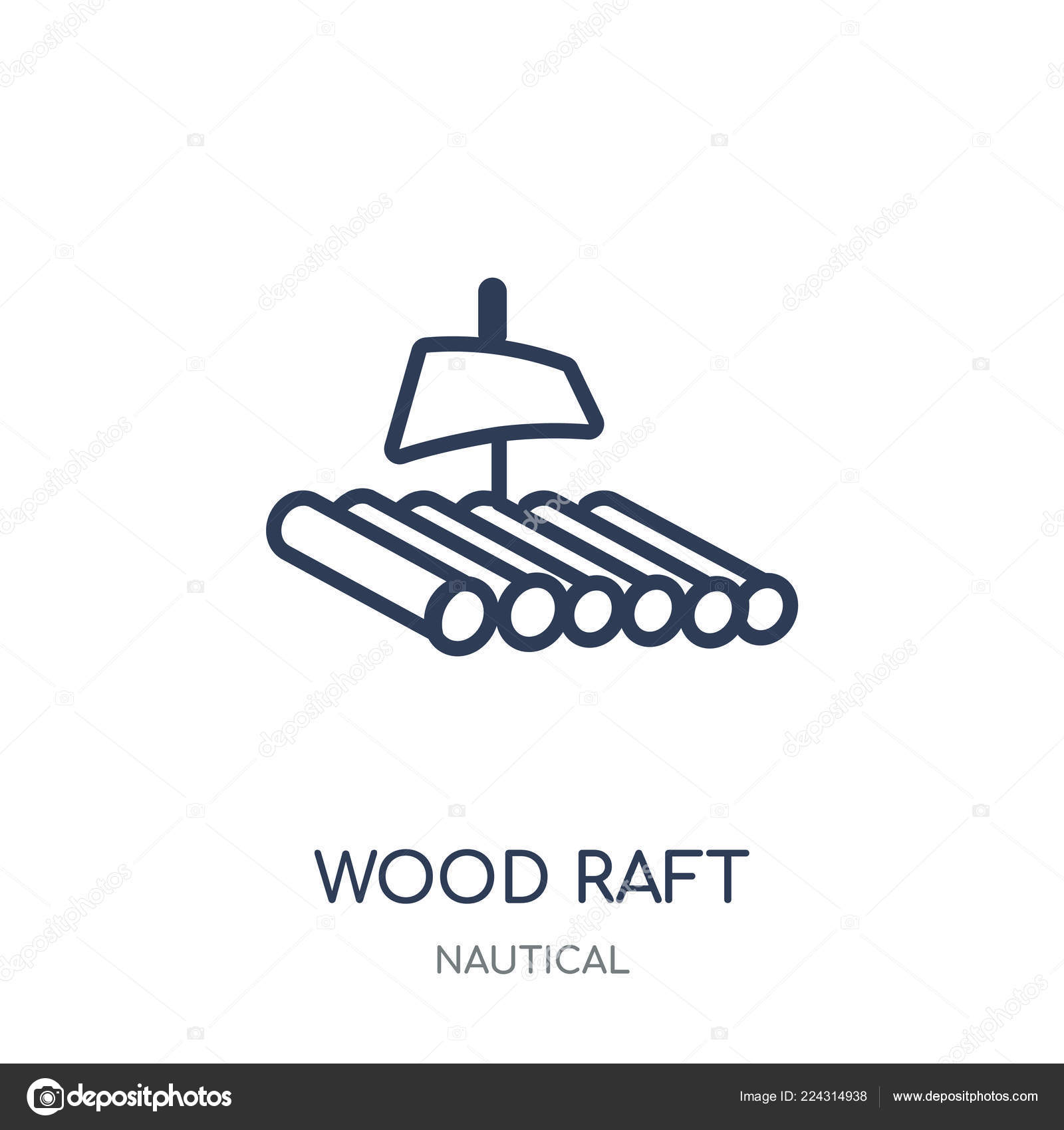Wood Raft Icon Wood Raft Linear Symbol Design Nautical Collection Stock ...