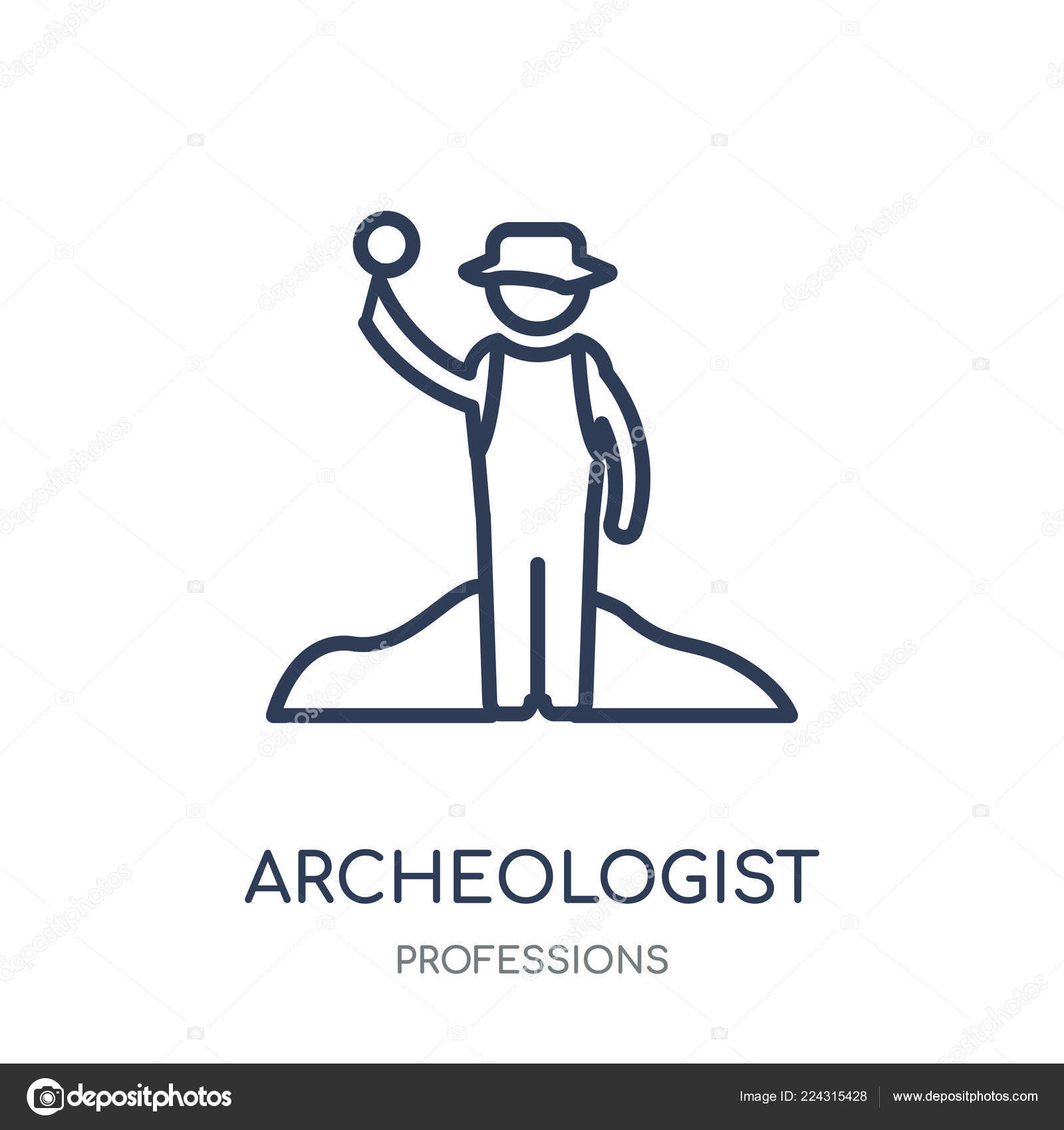 Archeologist Icon Archeologist Linear Symbol Design Professions ...