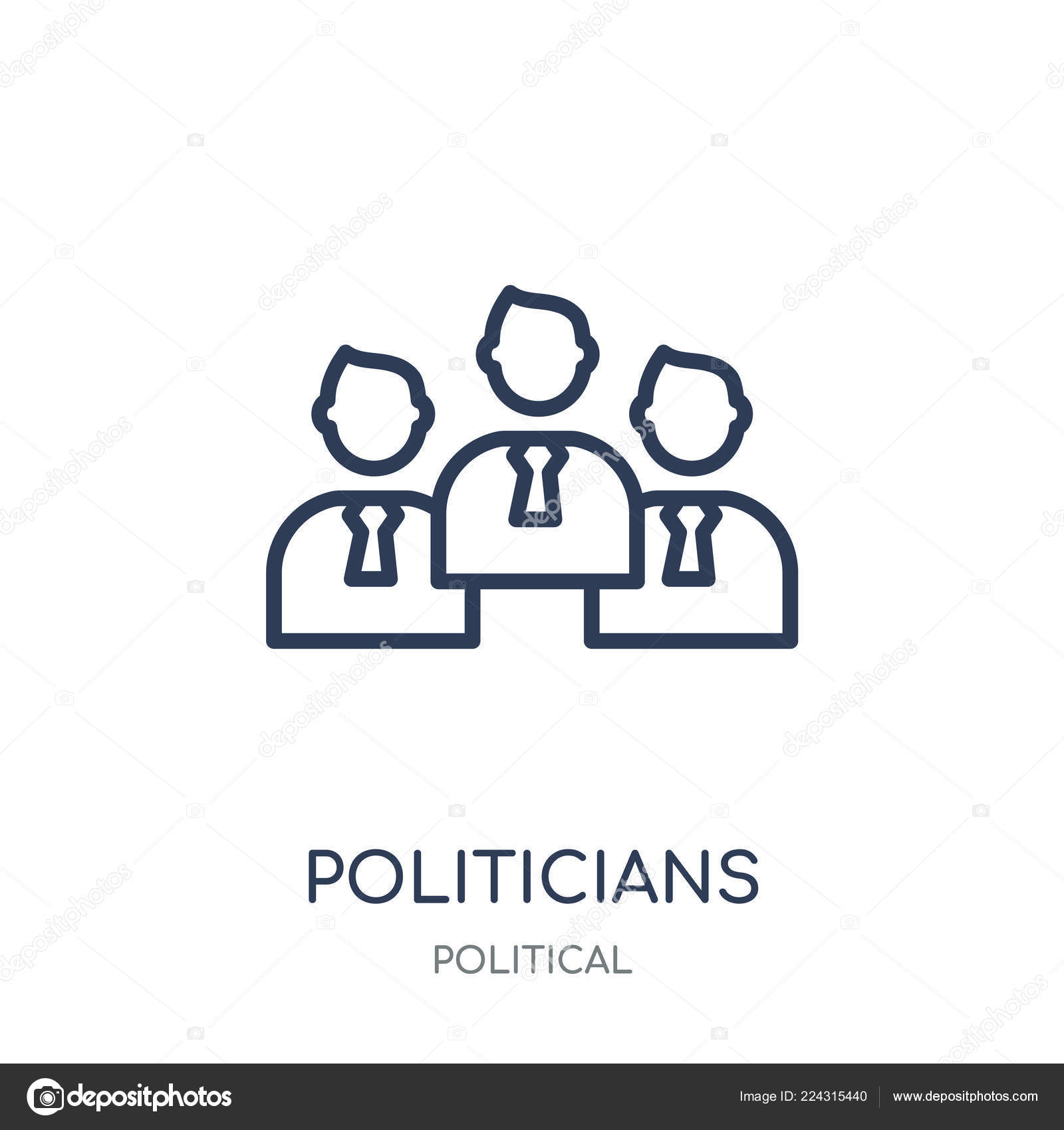 Ícone Dos Políticos Desenho Símbolos Lineares Políticos Coleção ...