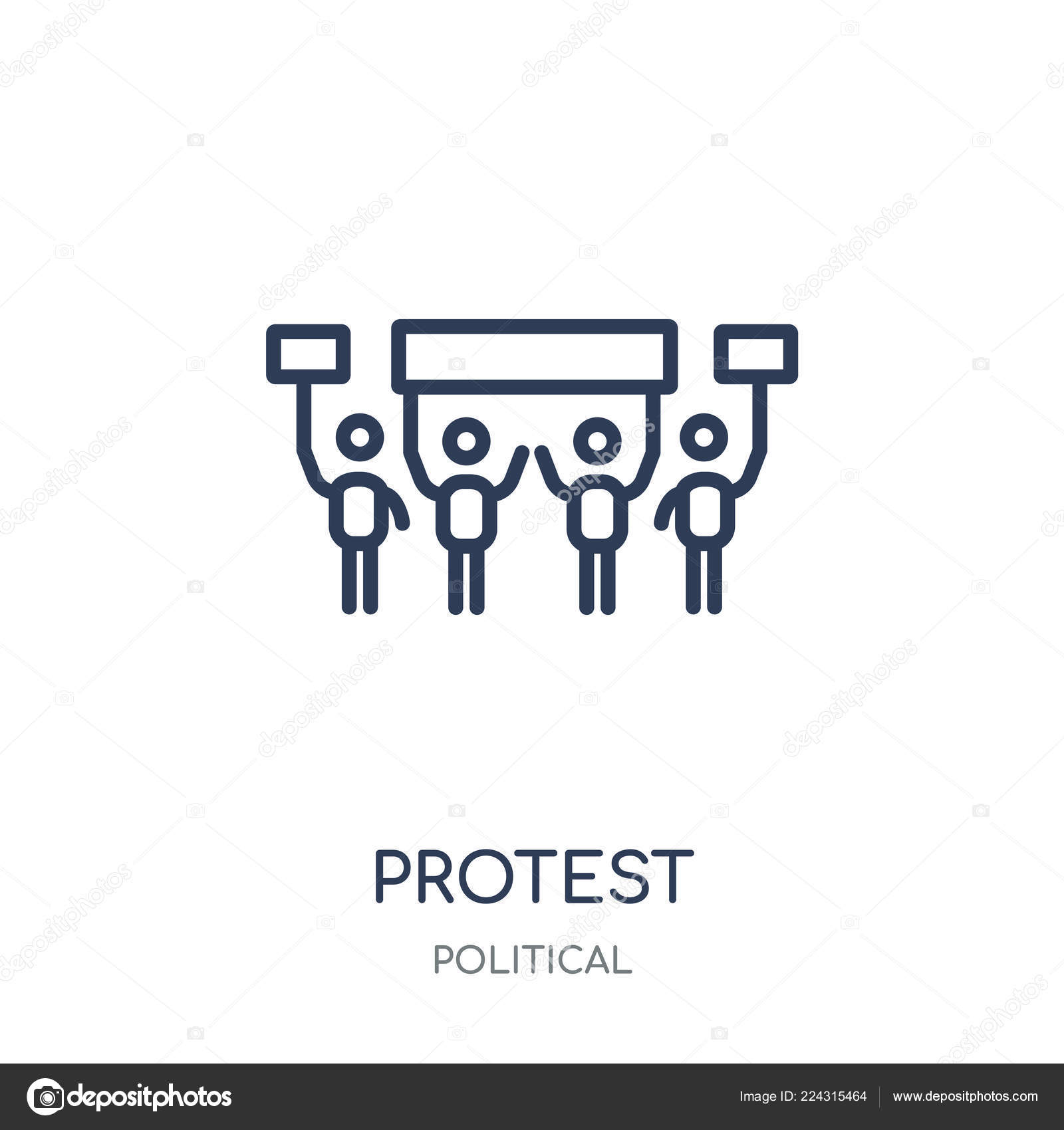 Protest Icon Protest Linear Symbol Design Political Collection Simple ...