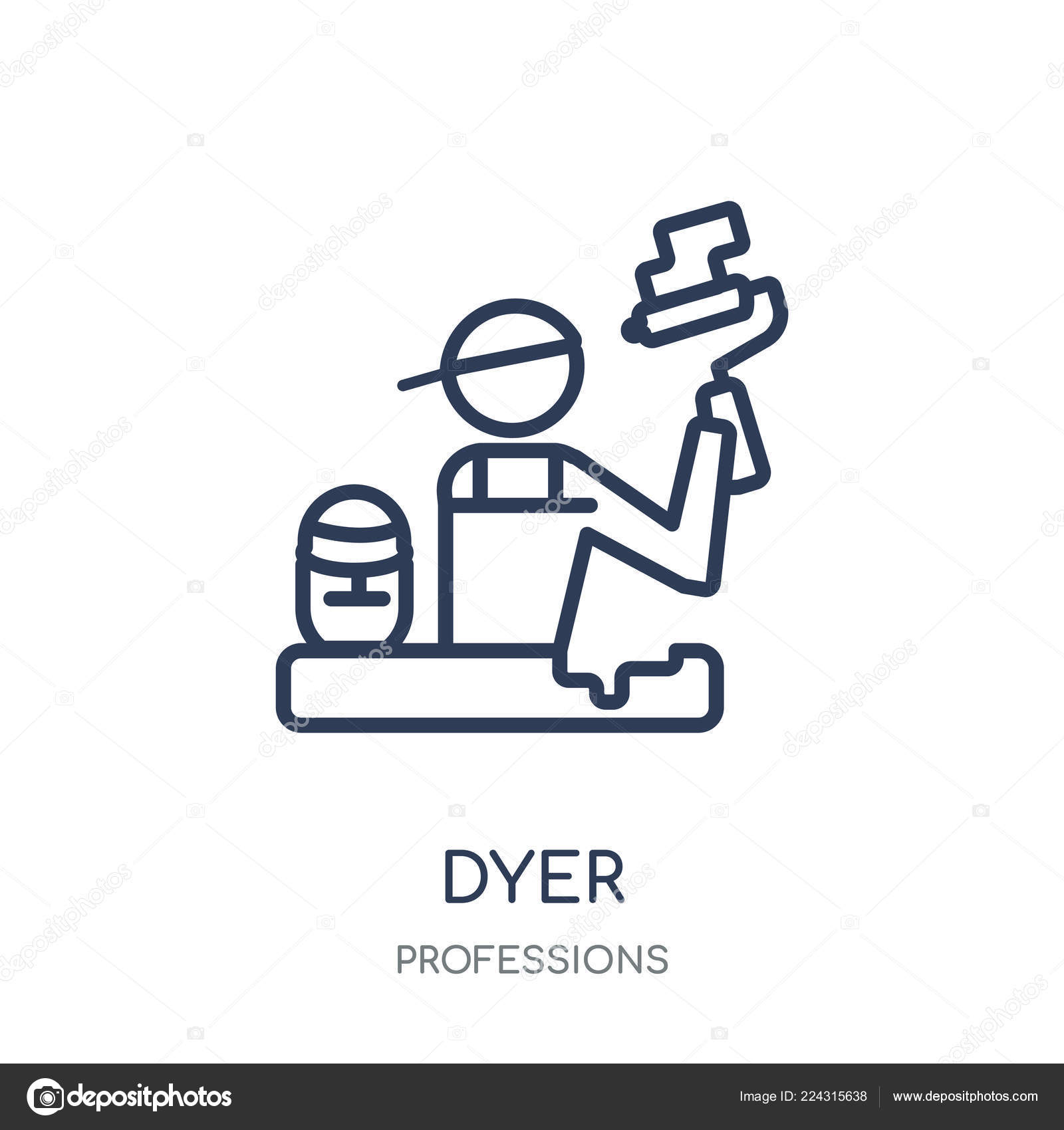 Dyer Icon Dyer Linear Symbol Design Professions Collection Simple ...