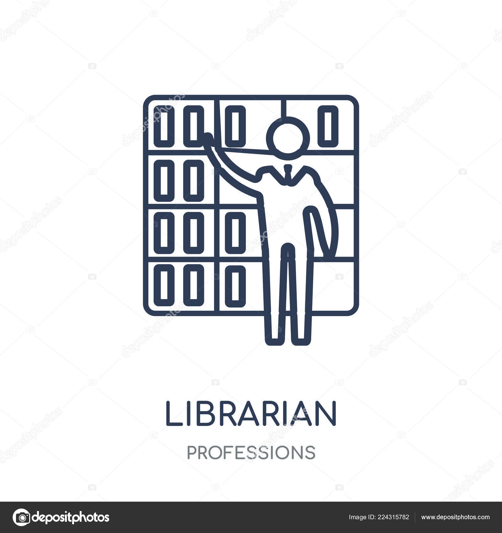 Librarian Icon Librarian Linear Symbol Design Professions Collection ...