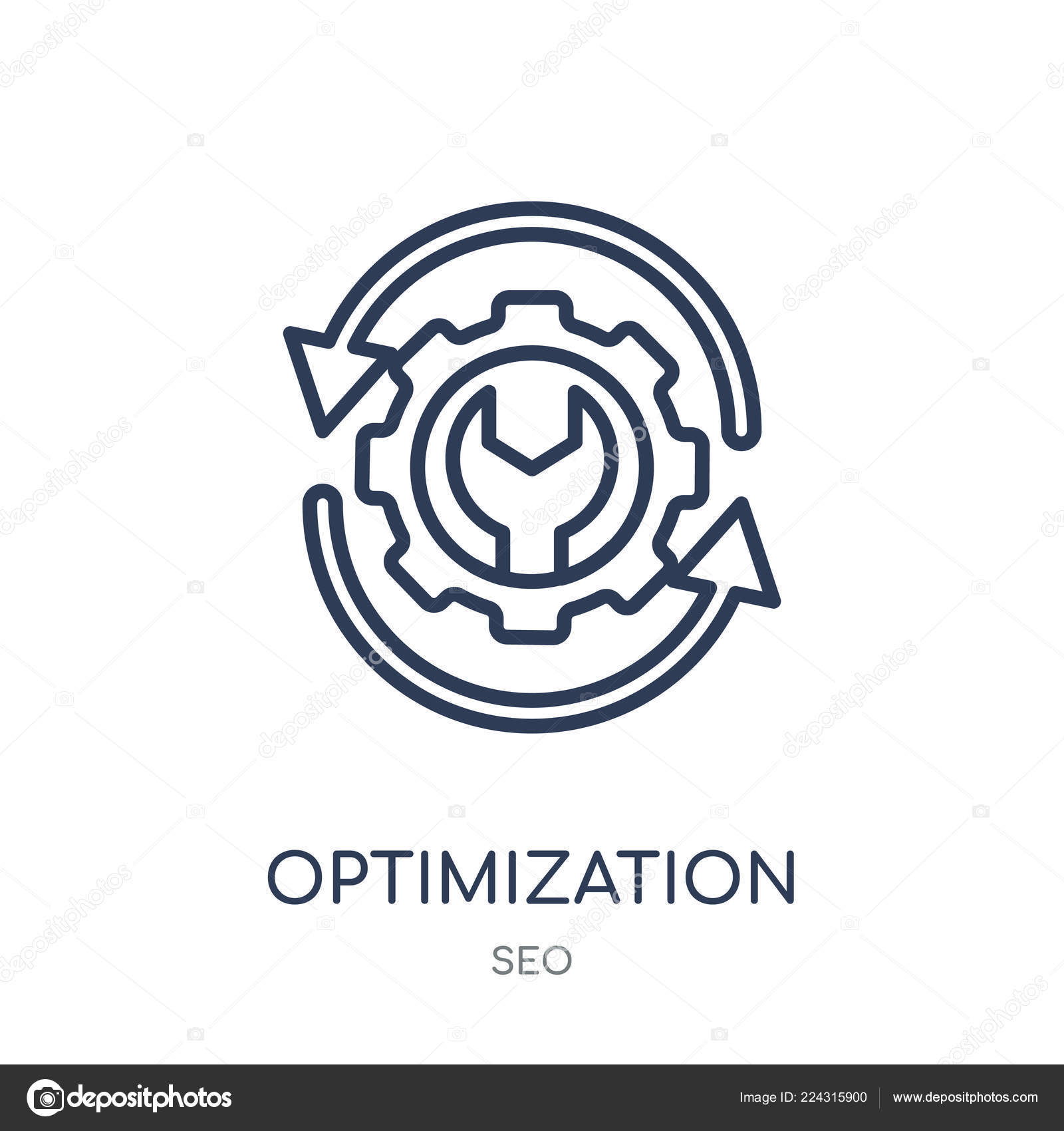 Icono Optimización Diseño Símbolo Lineal Optimización Colección Seo ...