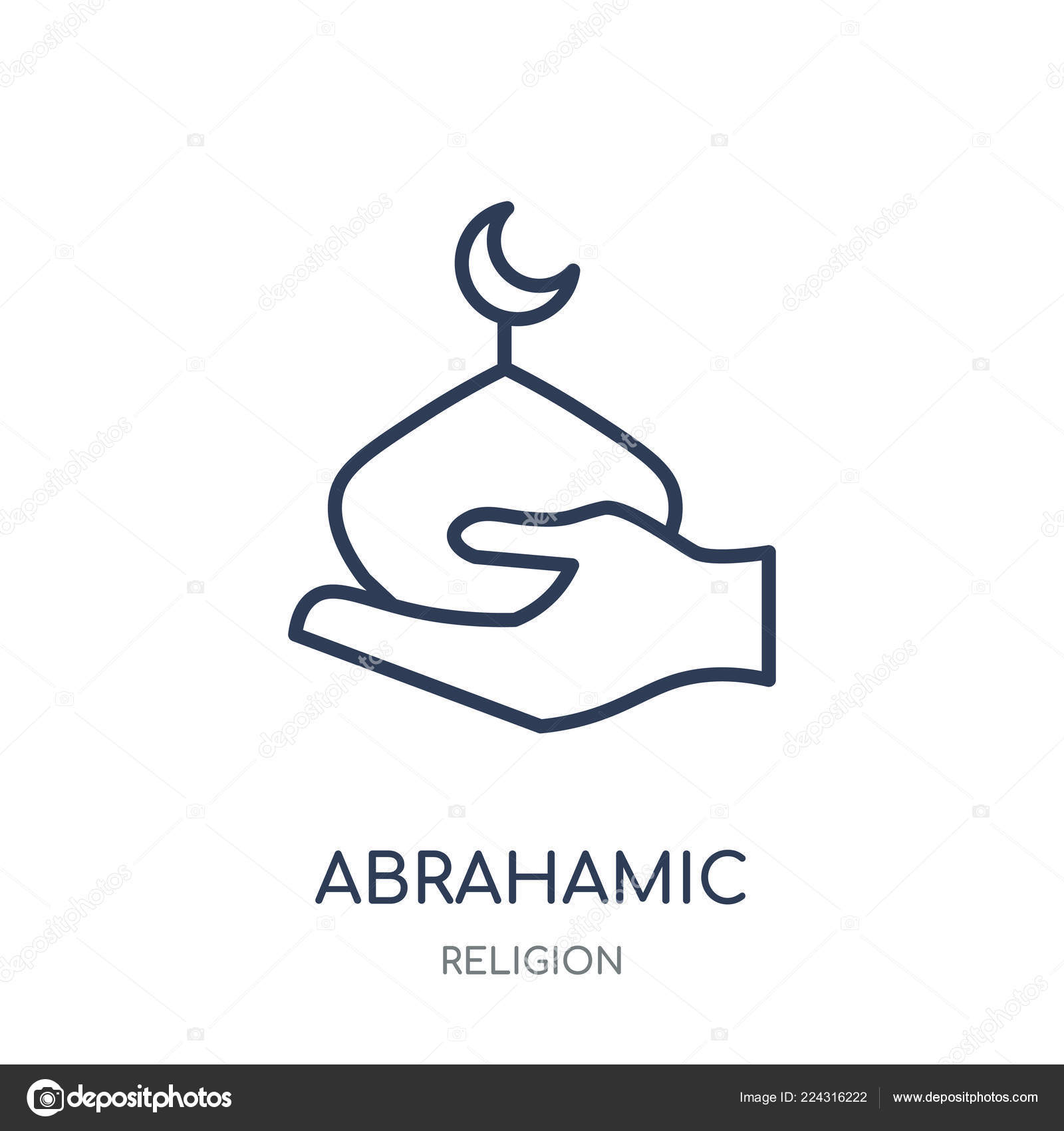 Abrahamic Icon Abrahamic Linear Symbol Design Religion Collection ...