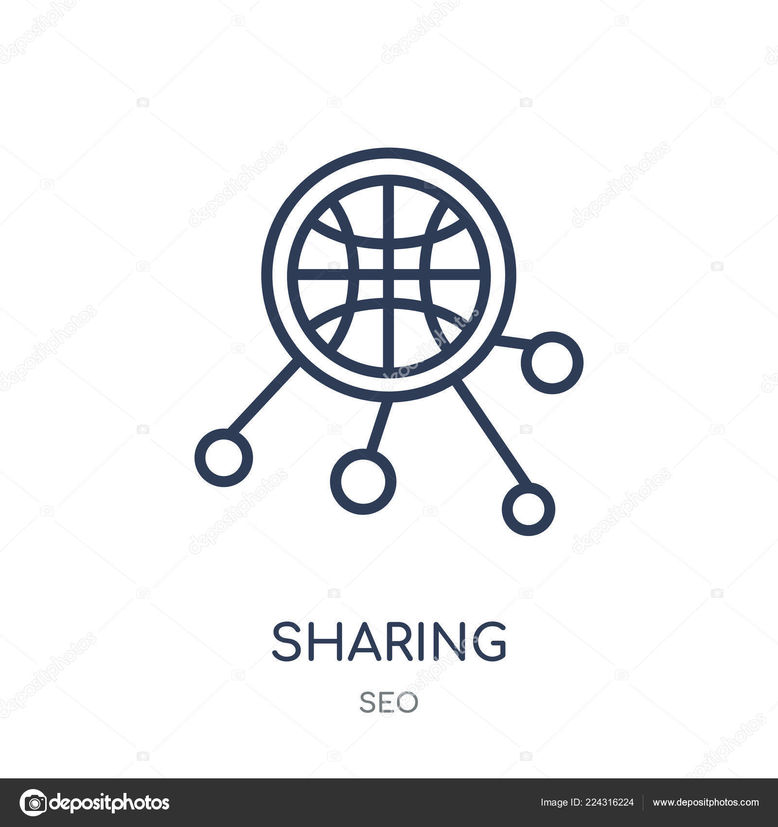 Sharing Icon Sharing Linear Symbol Design Seo Collection Simple Outline ...