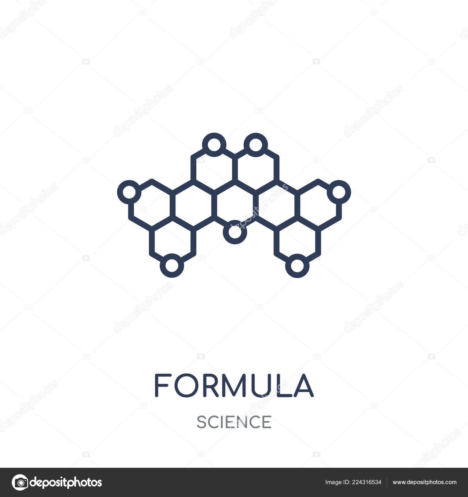 Icono Fórmula Diseño Símbolo Lineal Fórmula Colección Science Esquema ...
