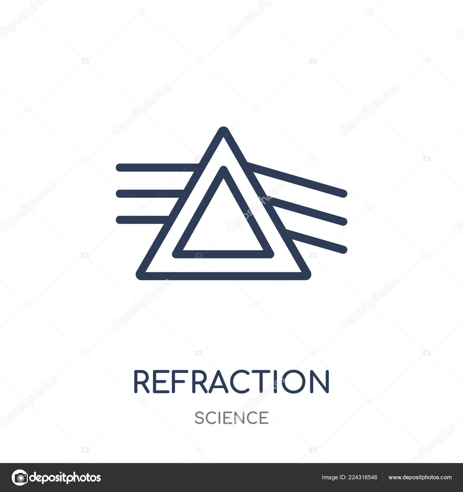 Refraction Icon Refraction Linear Symbol Design Science Collection ...