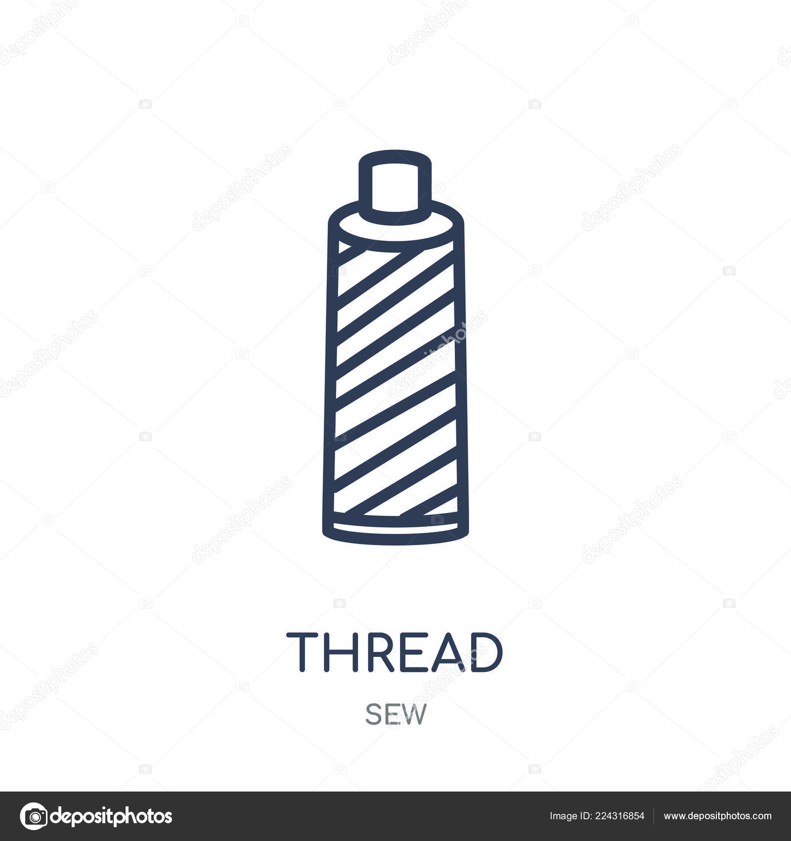 Thread Icon Thread Linear Symbol Design Sew Collection Simple Outline ...