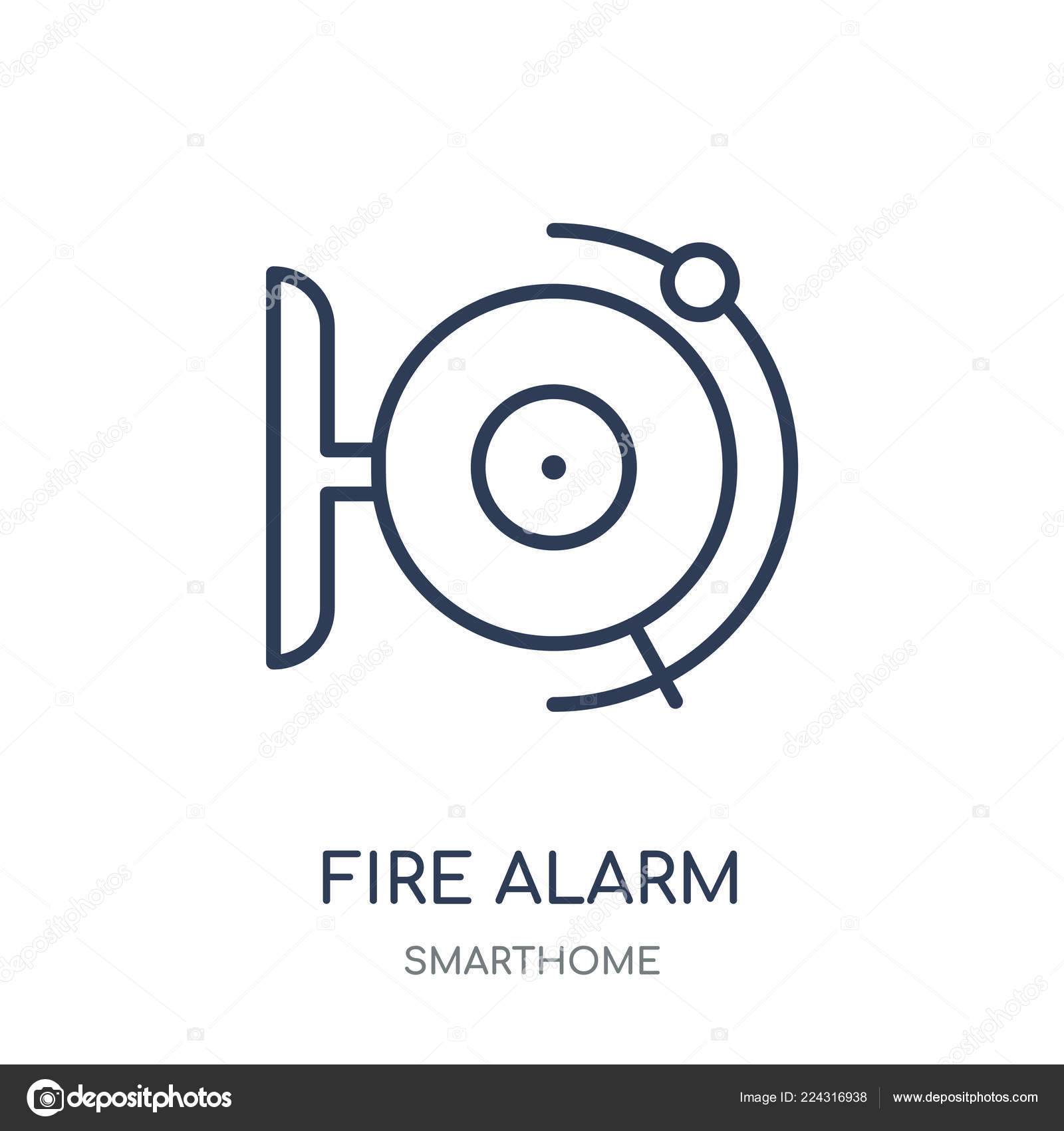 Fire Alarm Icon Fire Alarm Linear Symbol Design Smarthome Collection ...
