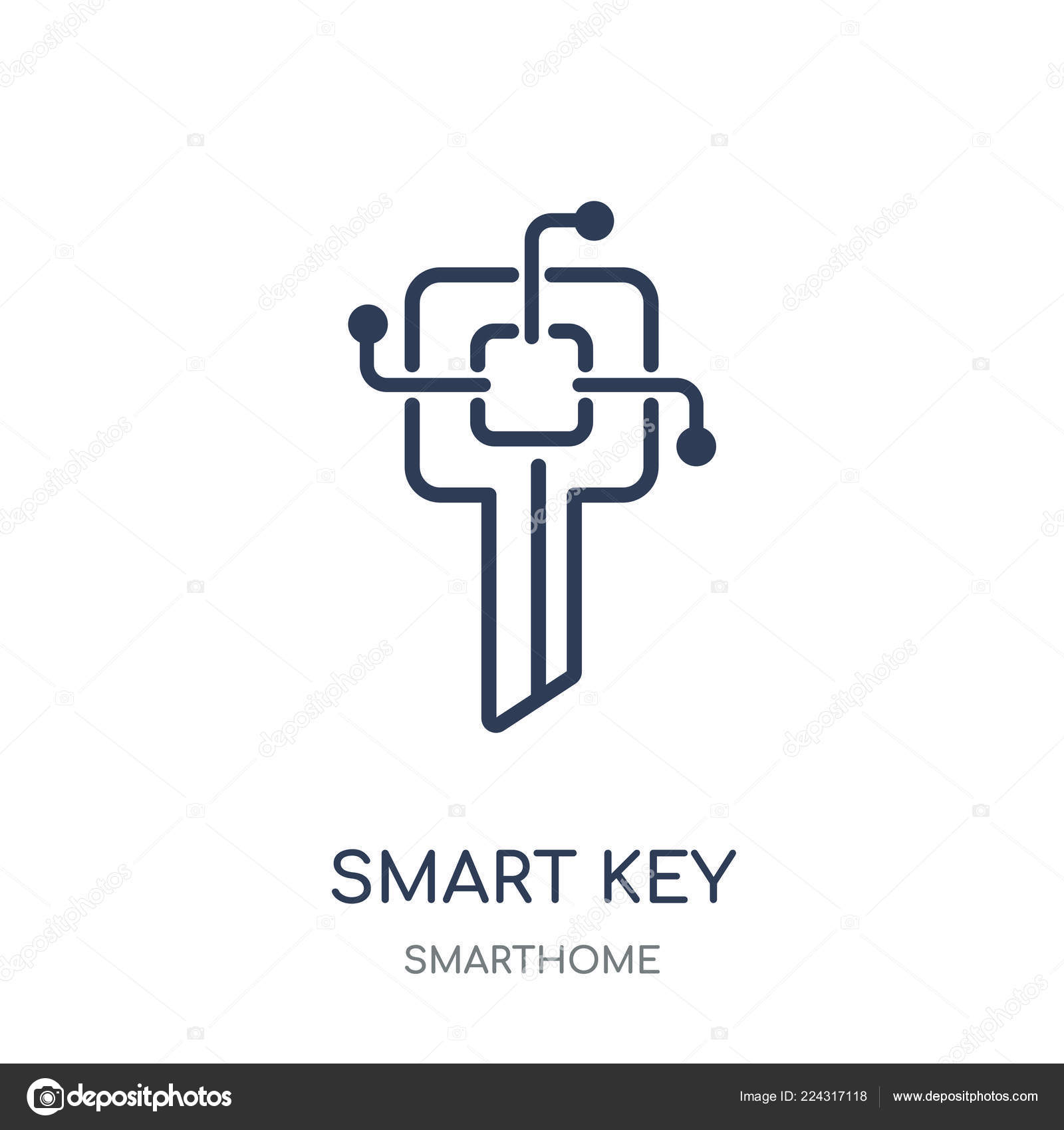 Smart Key Icon Smart Key Linear Symbol Design Smarthome Collection ...