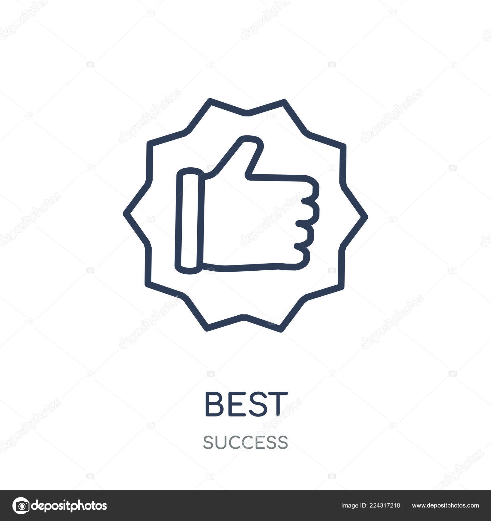 Mejor Icono Mejor Diseño Símbolo Lineal Colección Success Esquema ...