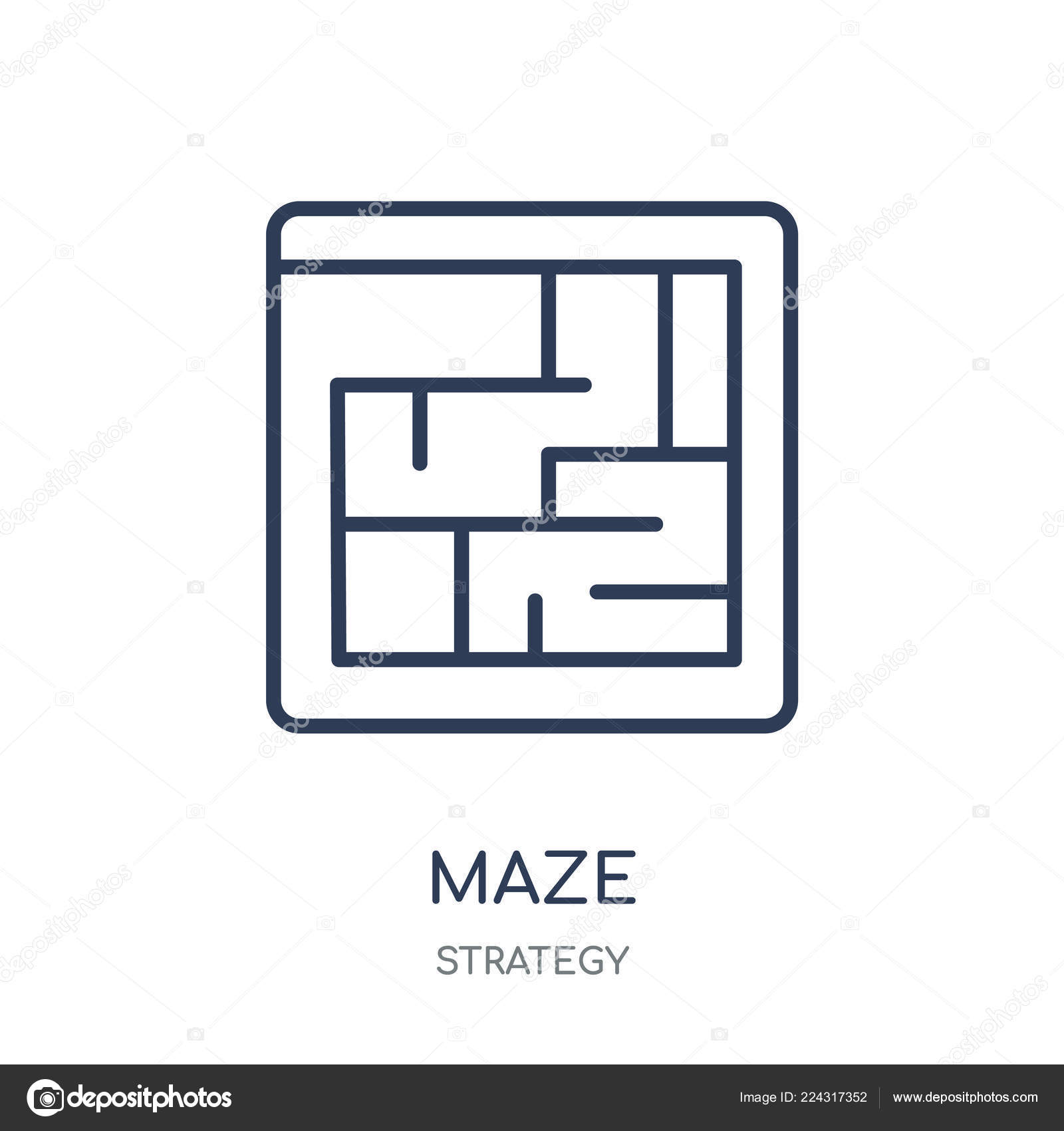 Maze Icon Maze Linear Symbol Design Strategy Collection Simple Outline ...