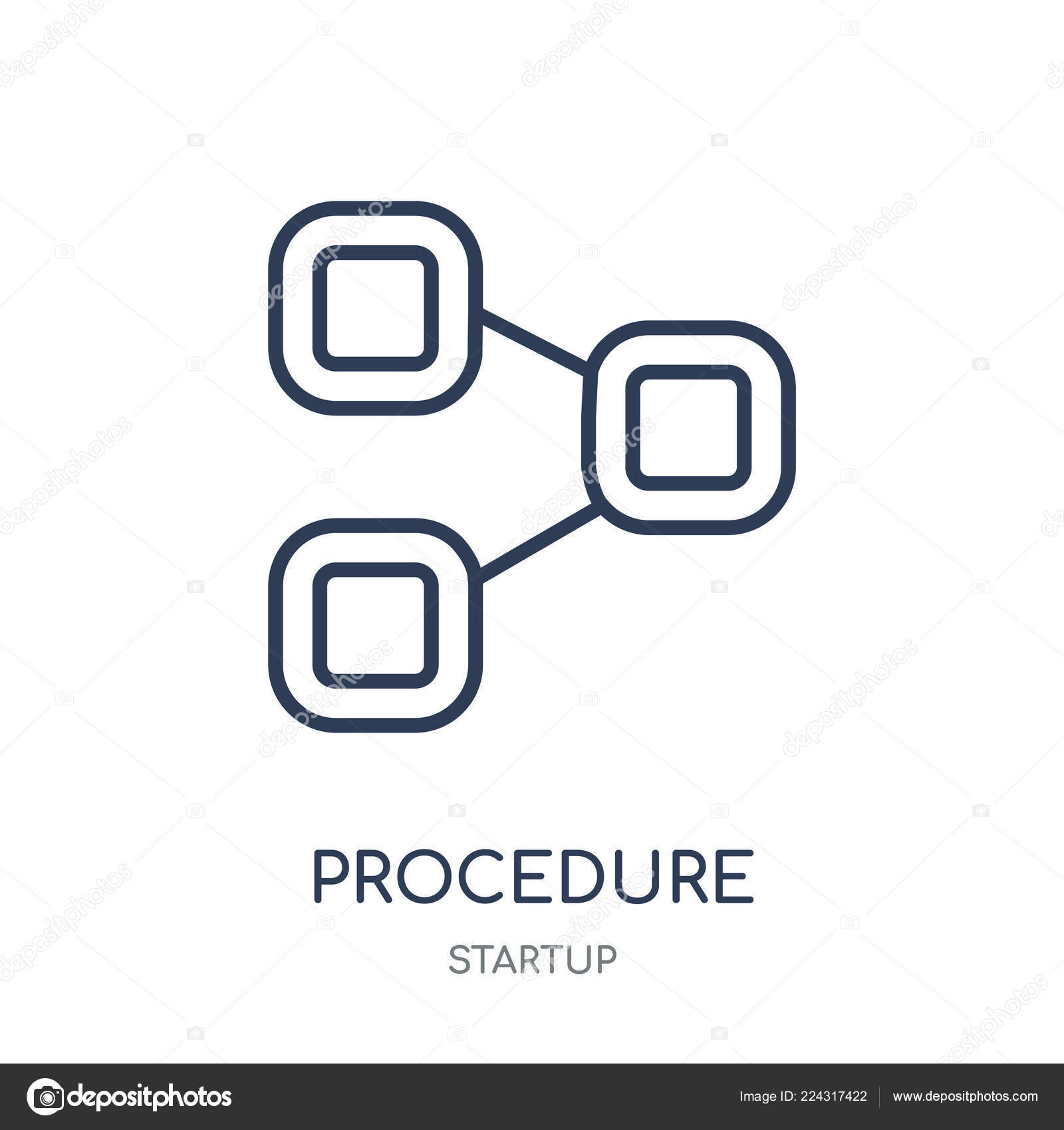 Icono Del Procedimiento Procedimiento Diseño Símbolo Lineal Colección ...