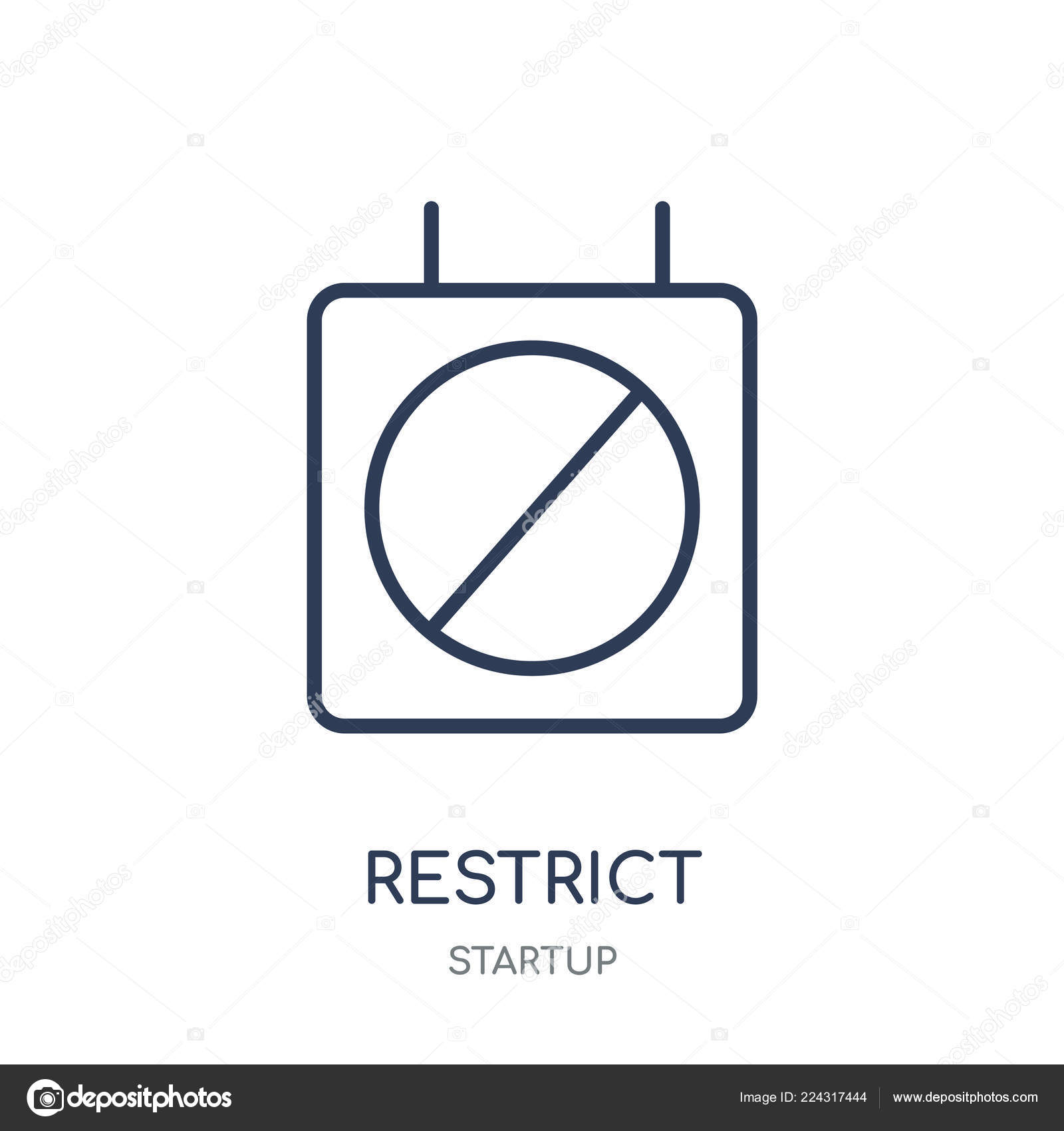 Restringir Icono Restringir Diseño Símbolo Lineal Colección Startup ...