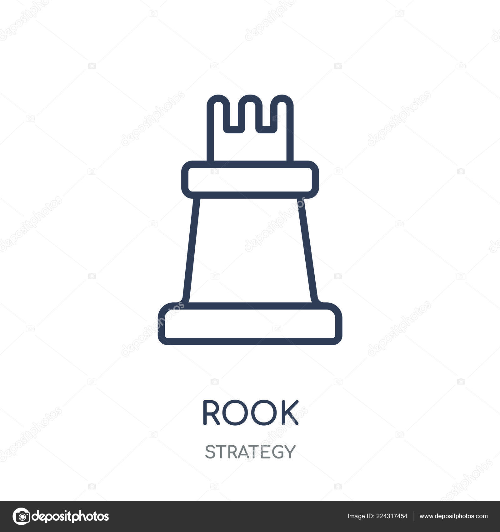 Rook Icon Rook Linear Symbol Design Strategy Collection Simple Outline ...