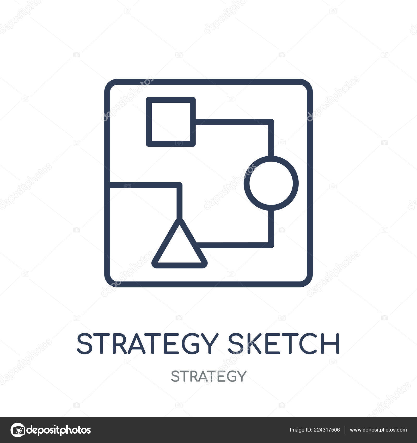 Strategy Sketch Icon Strategy Sketch Linear Symbol Design Strategy ...