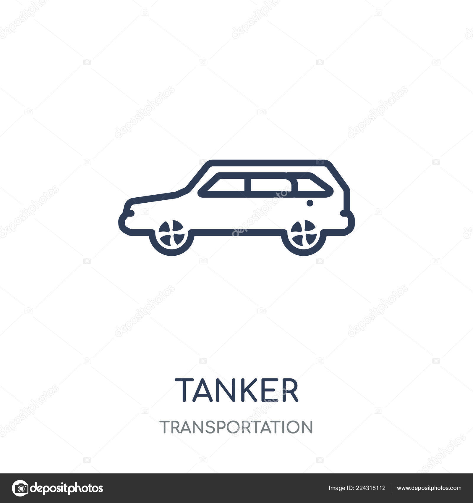 Tanker Icon Tanker Linear Symbol Design Transportation Collection Stock ...