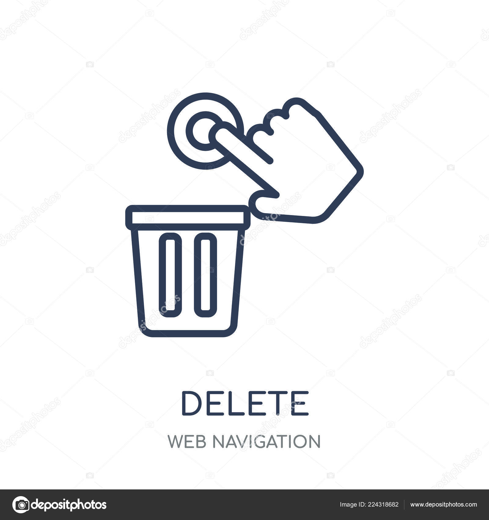 Delete Icon Delete Linear Symbol Design Web Navigation Collection ...