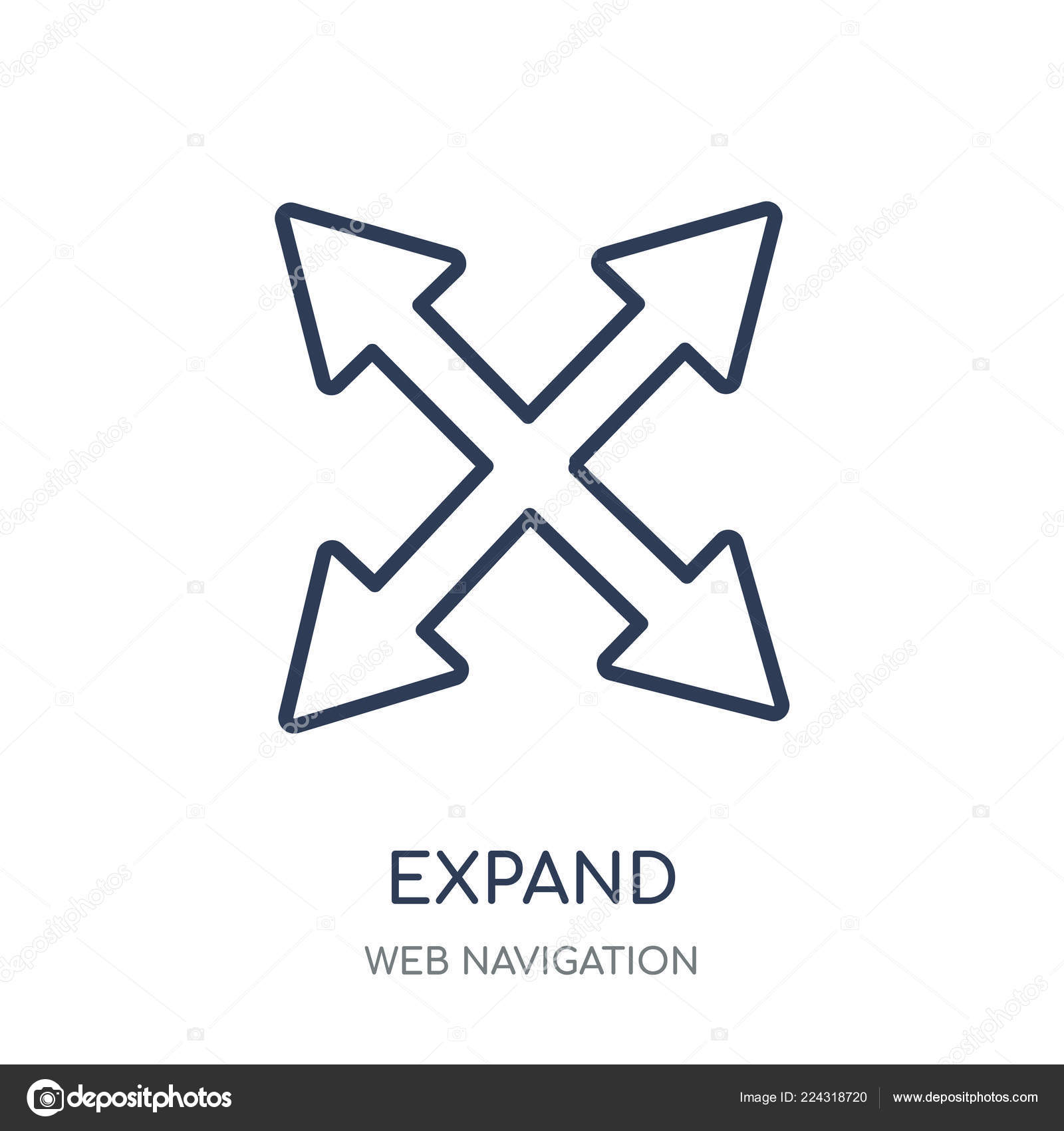 Expand Icon Expand Linear Symbol Design Web Navigation Collection Simple Stock Vector Image by ...