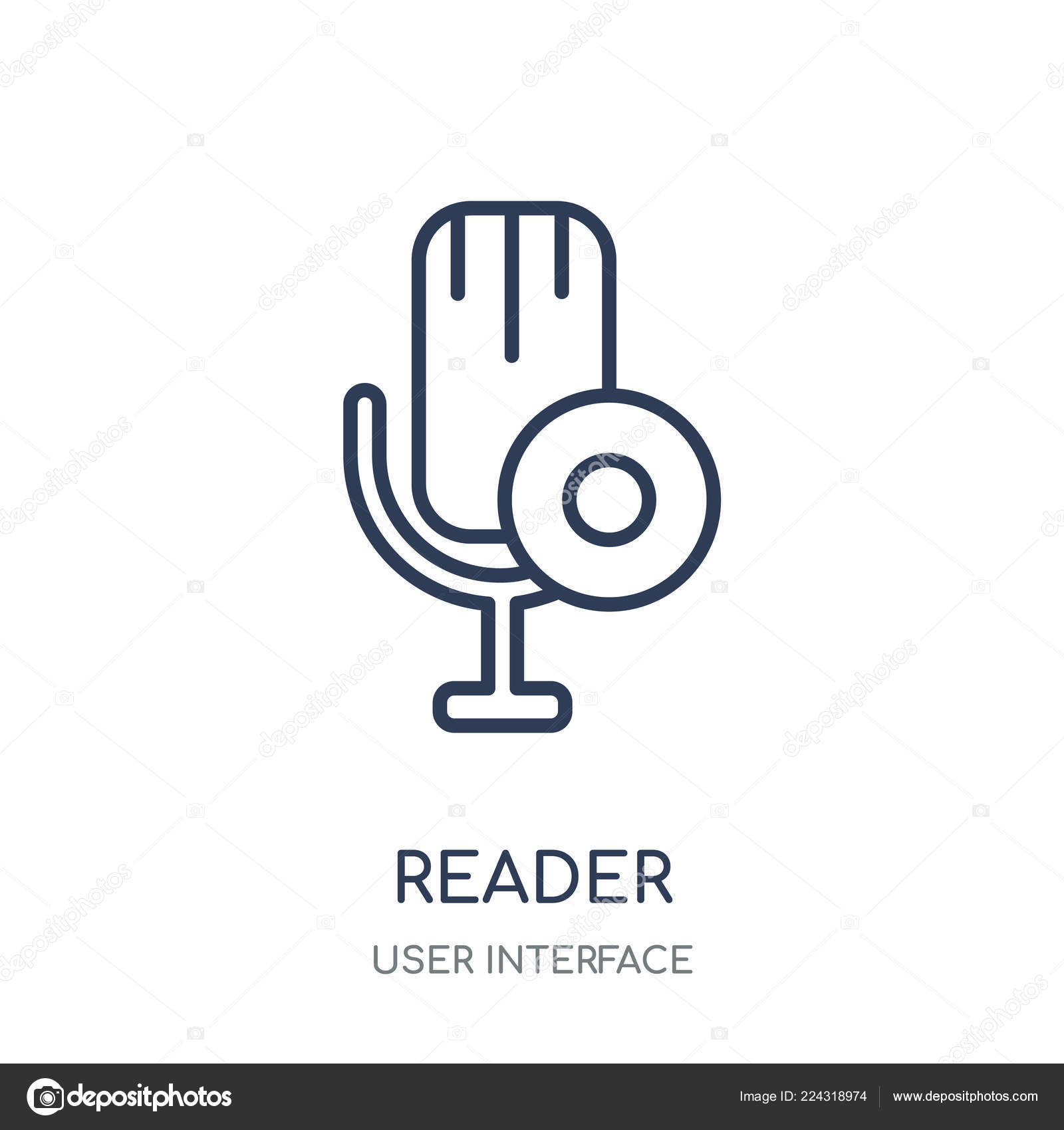 Reader Icon Reader Linear Symbol Design User Interface Collection ...