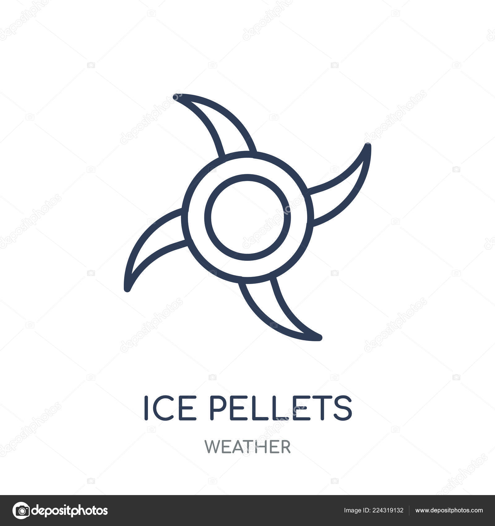Ice Pellets Icon Ice Pellets Linear Symbol Design Weather Collection ...