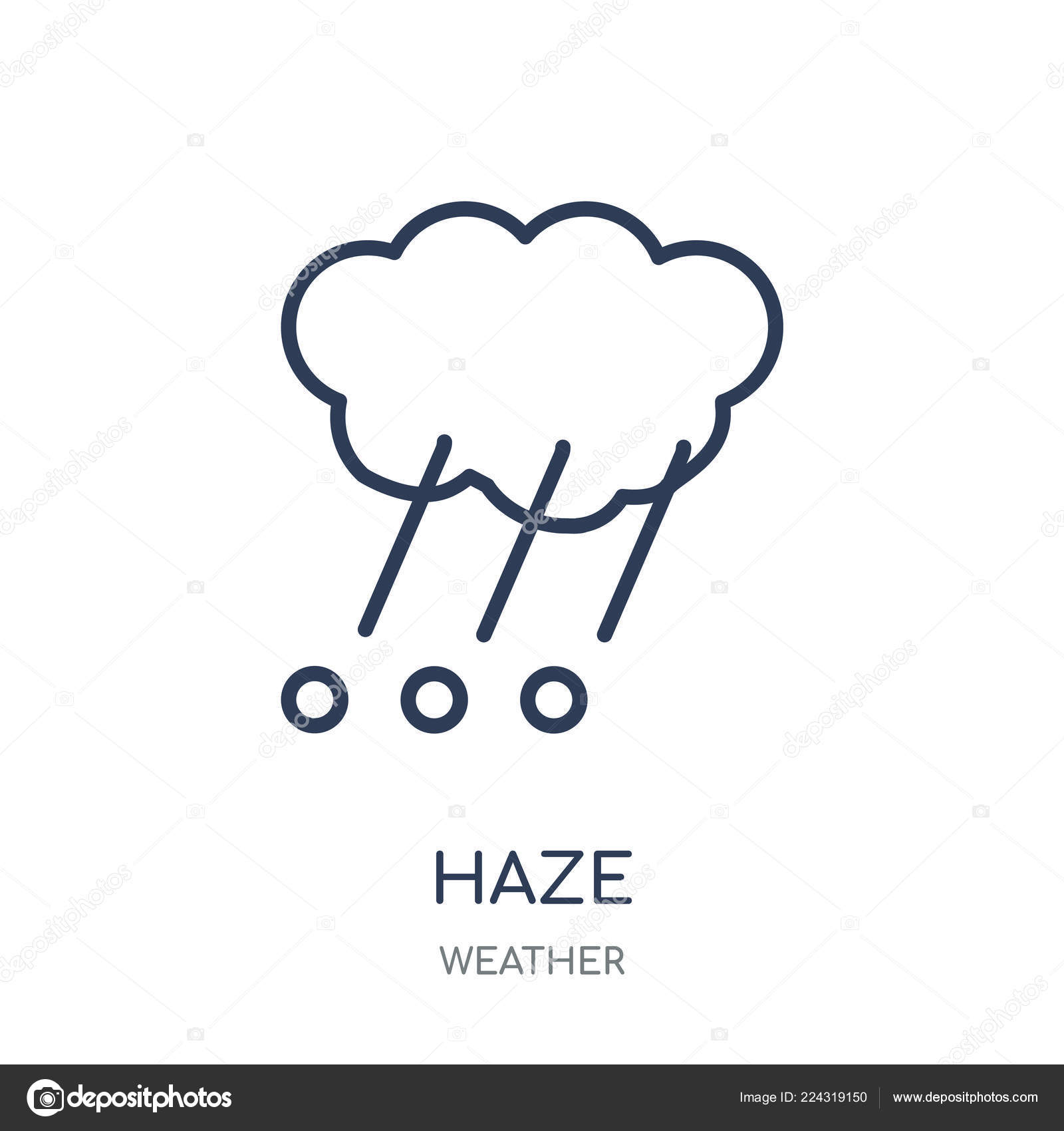 Haze Icon Haze Linear Symbol Design Weather Collection Simple Outline ...