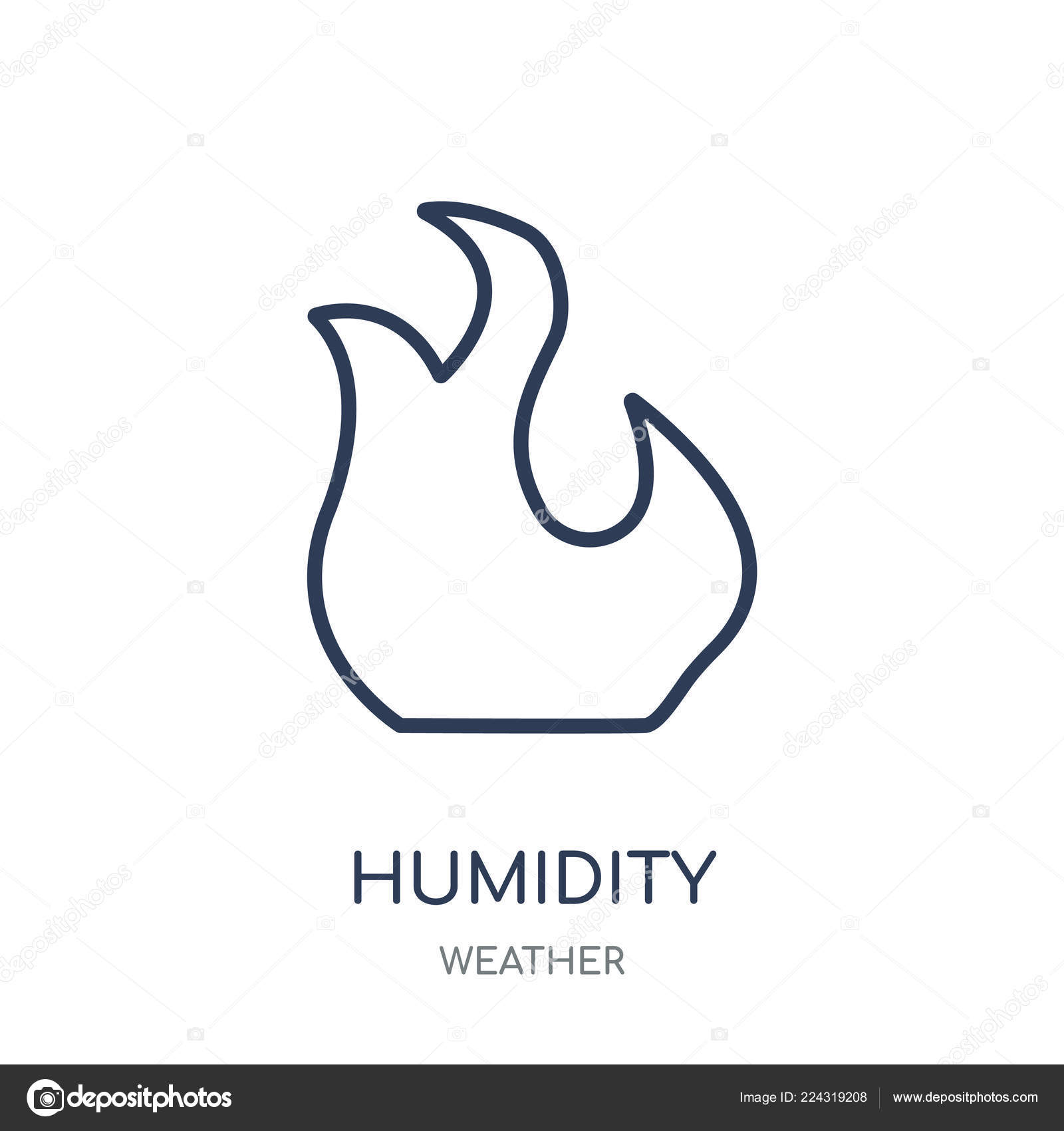 Humidity Icon Humidity Linear Symbol Design Weather Collection Simple ...