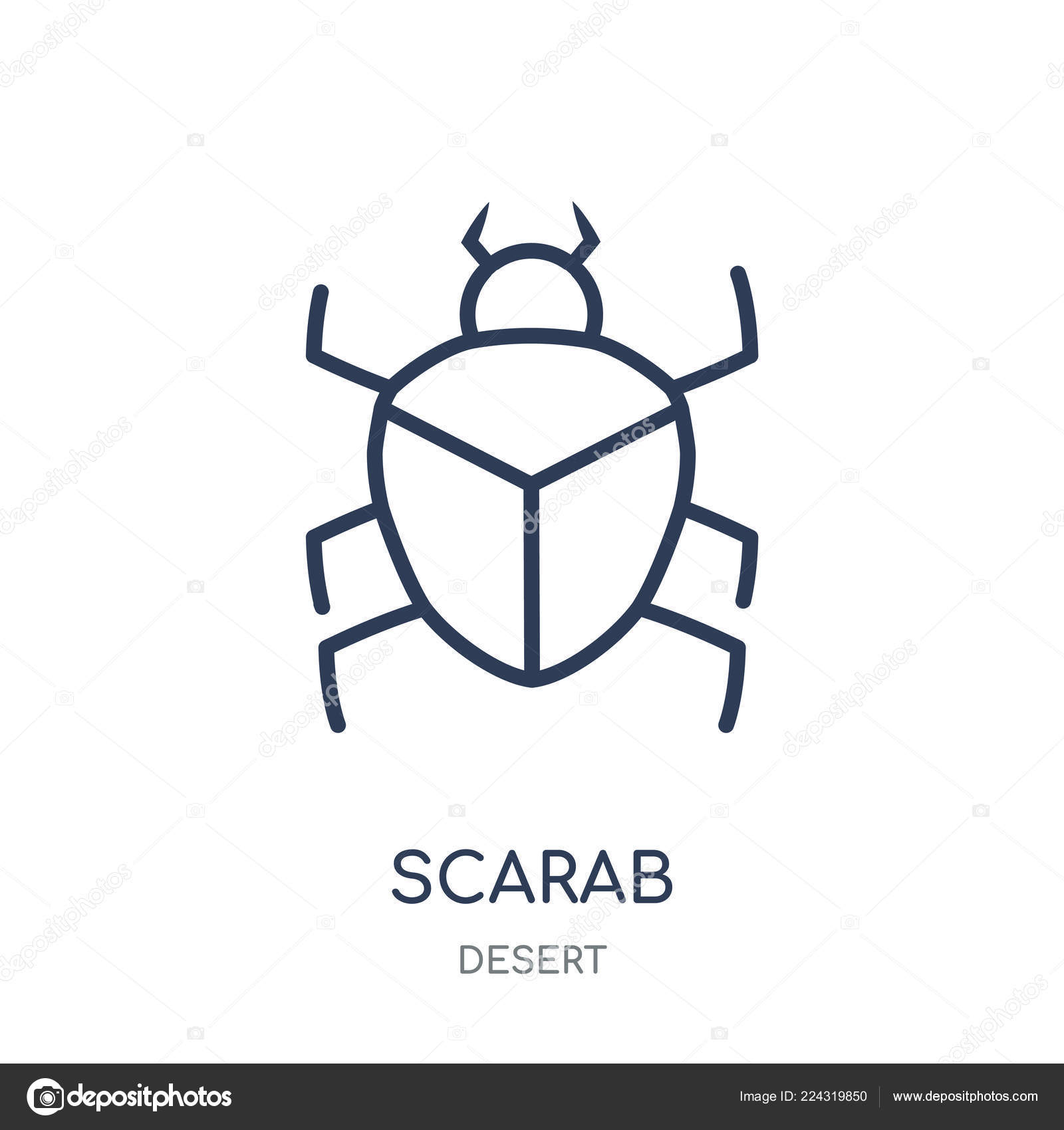 Scarab Icon Scarab Linear Symbol Design Desert Collection Simple ...