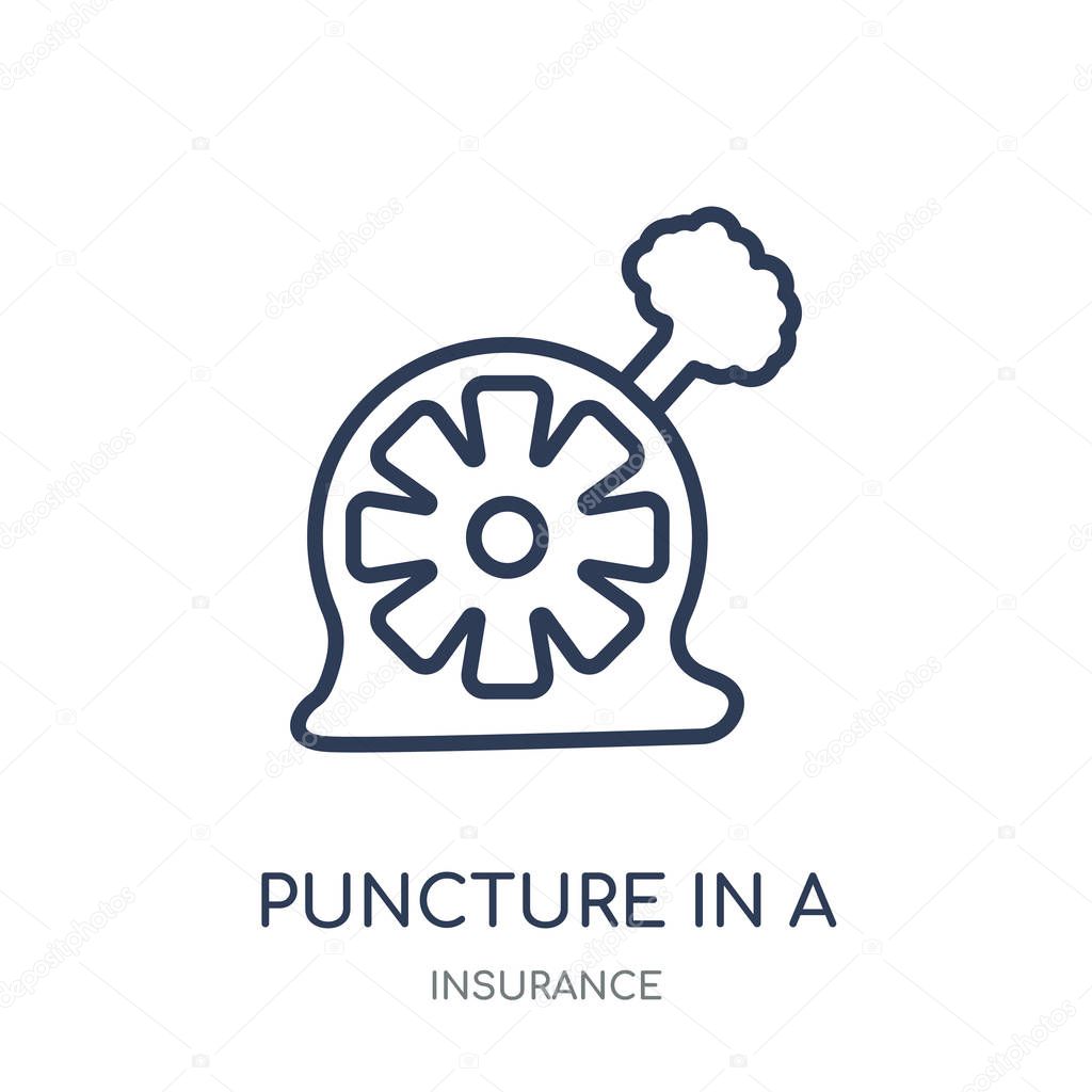 Punción en el icono de una rueda. Punción en un diseño de símbolo ...