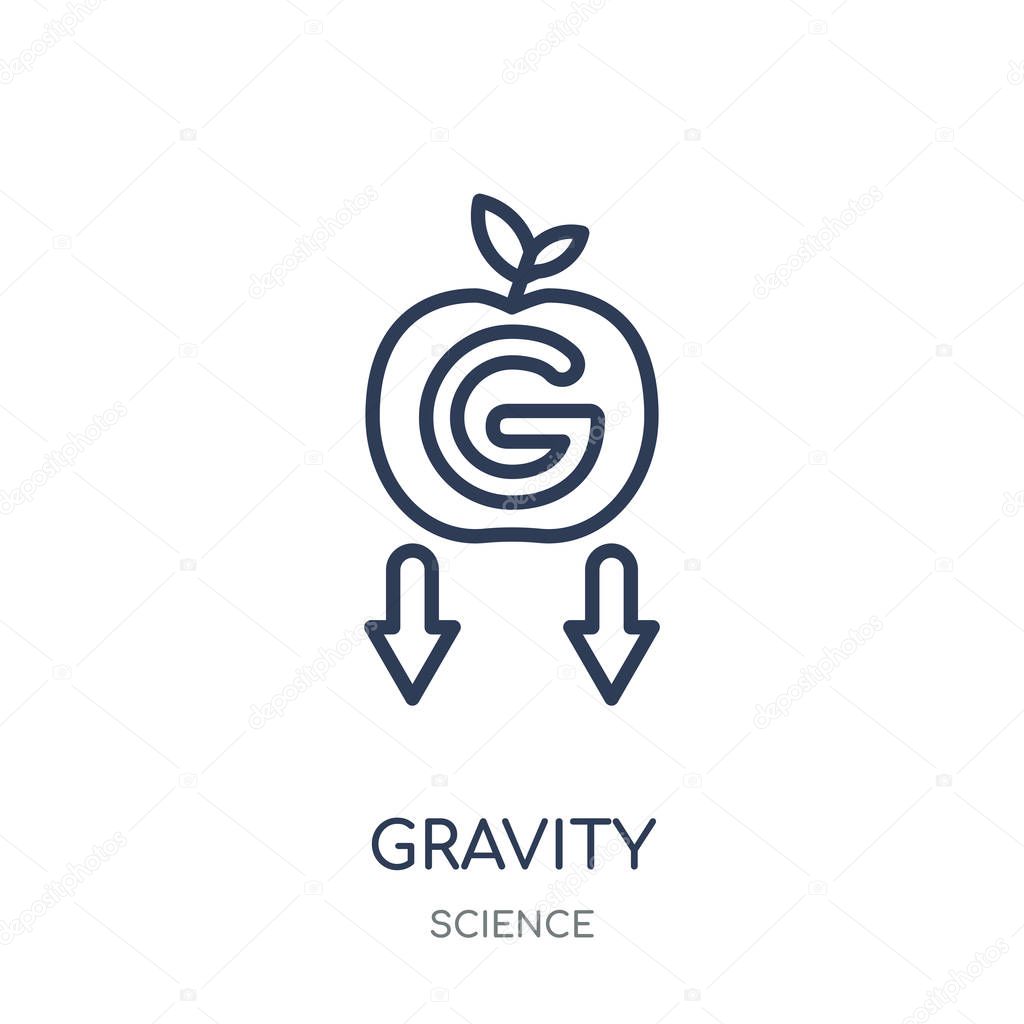 Icono Gravedad Diseño Símbolo Lineal Gravedad Colección Science Esquema Simple Vector de stock ...
