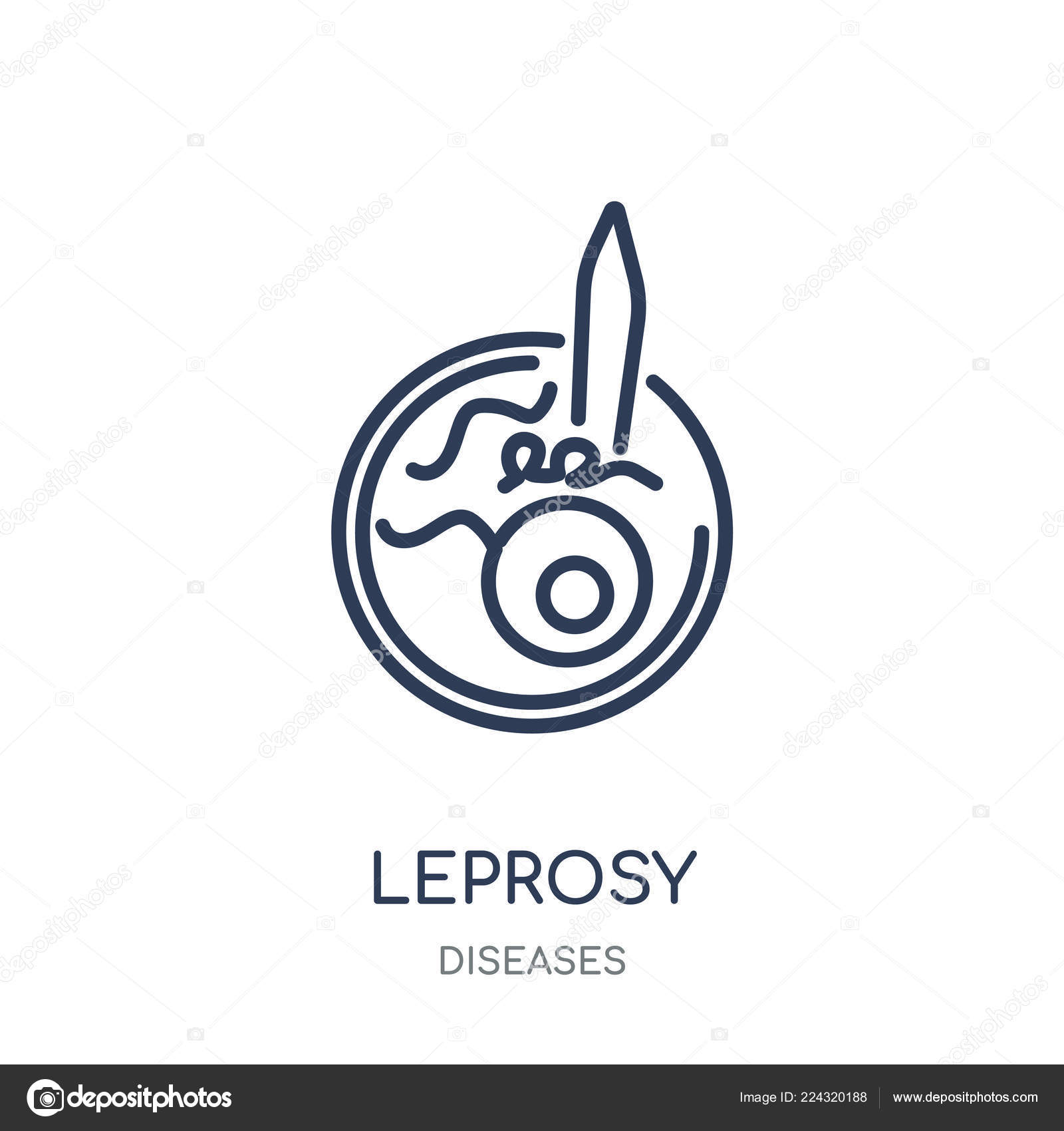 Leprosy Icon Leprosy Linear Symbol Design Diseases Collection Simple ...