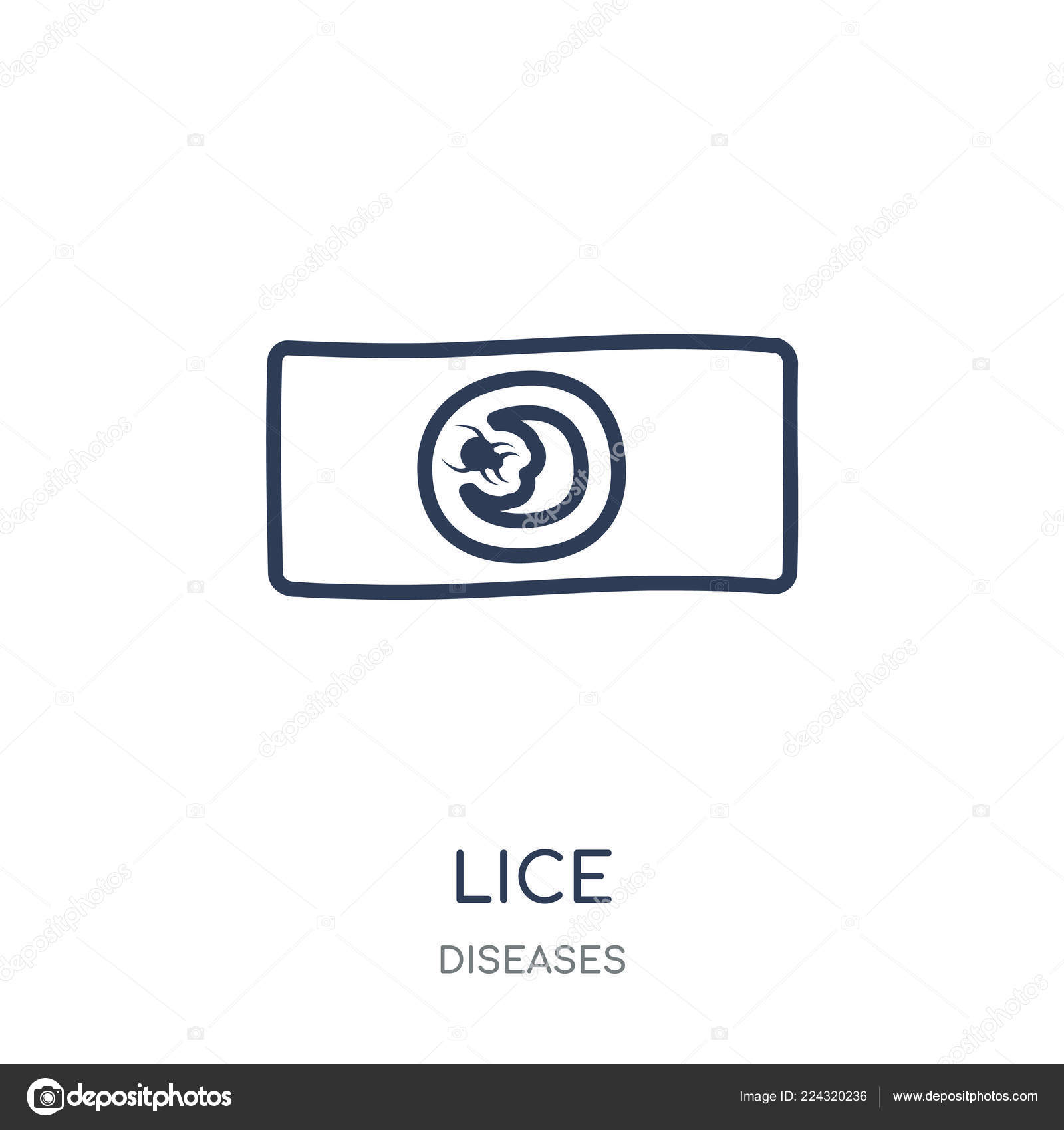 Lice Icon Lice Linear Symbol Design Diseases Collection Simple Outline ...