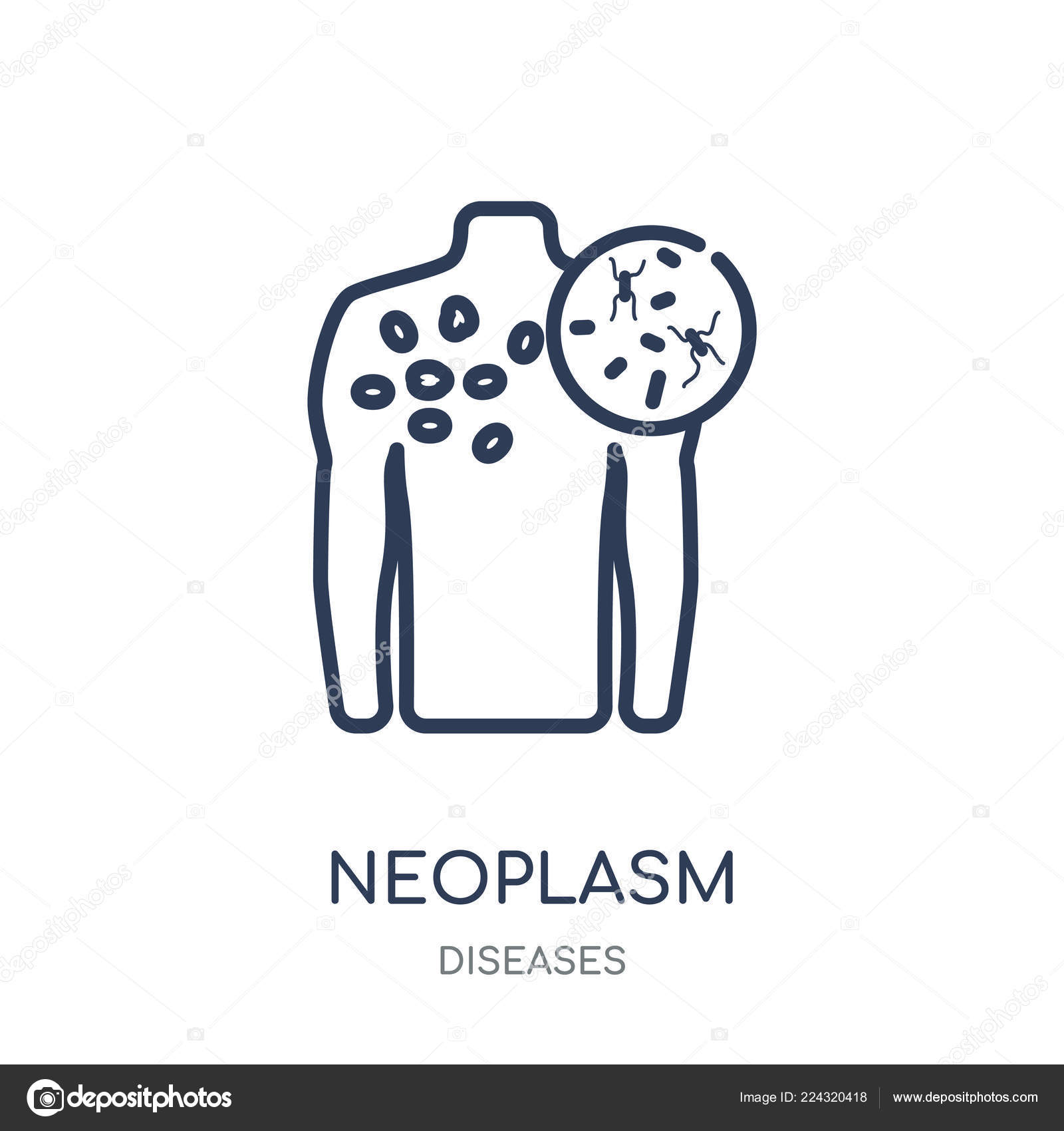 Neoplasm Icon Neoplasm Linear Symbol Design Diseases Collection Simple ...