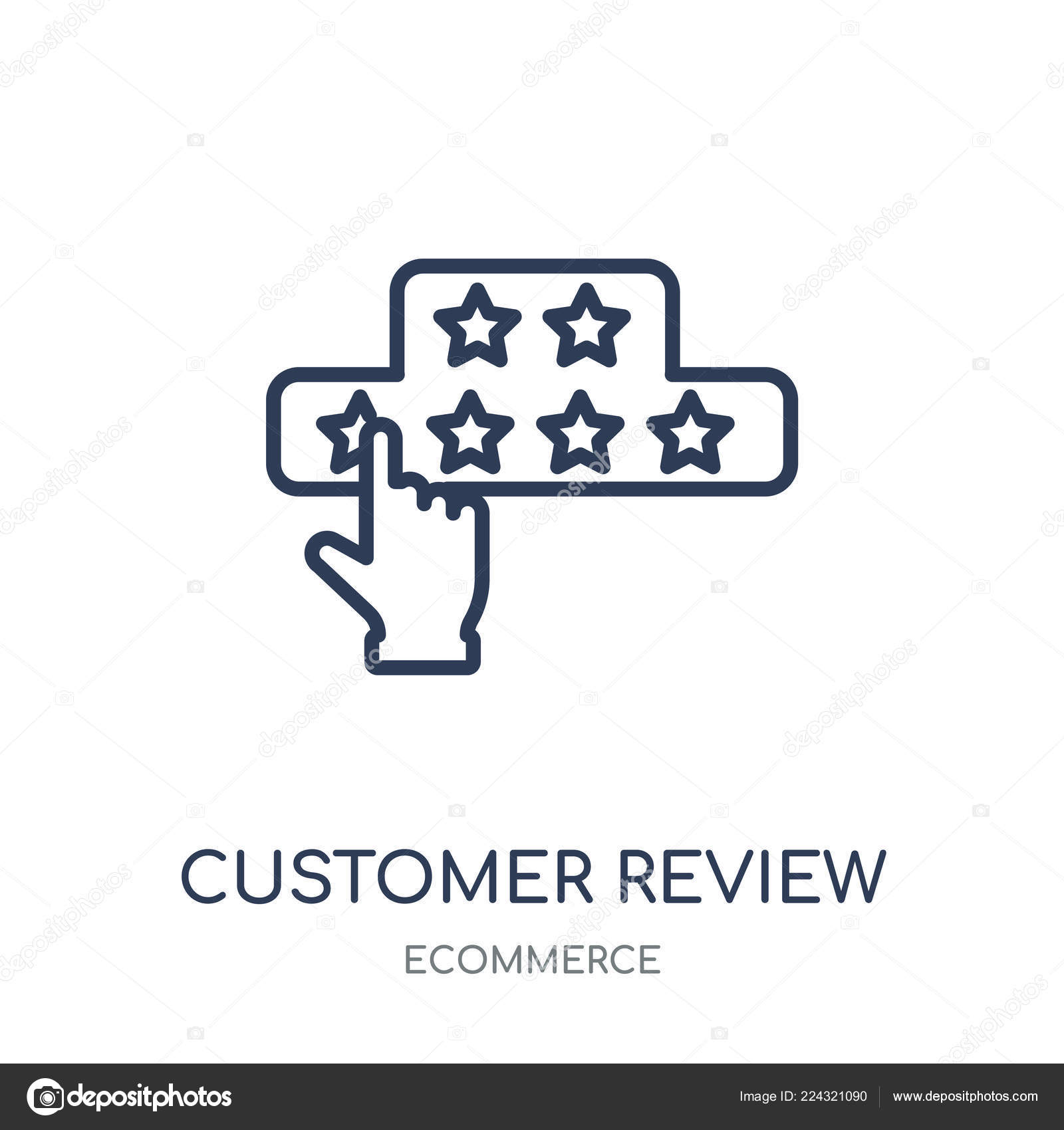 Customer Review Icon Customer Review Linear Symbol Design Ecommerce ...