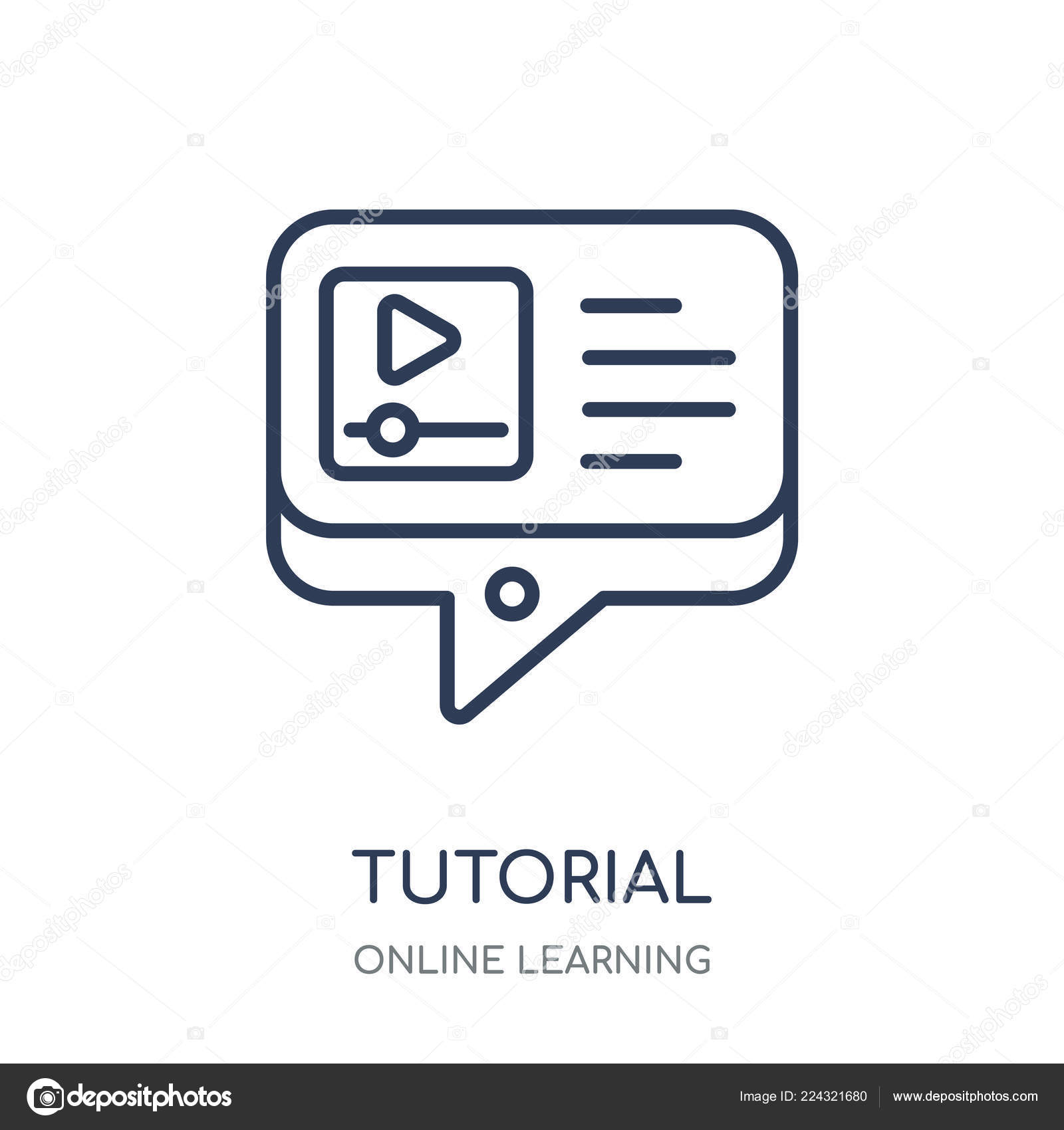 Tutorial Ikona Design Tutorial Symbol Liniowy Nauki Kolekcji Trybie ...
